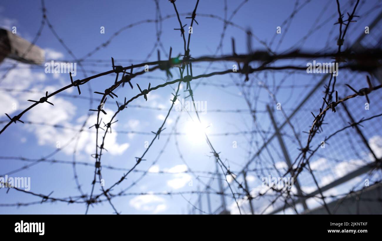 Closeup shot wire fence hi-res stock photography and images - Alamy