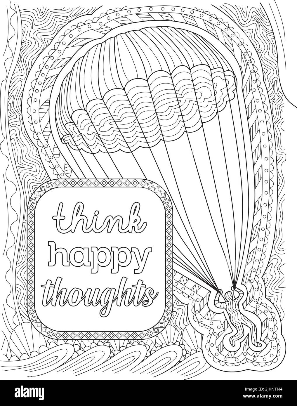 A vector of human riding in parachute behind inspirational message in ...