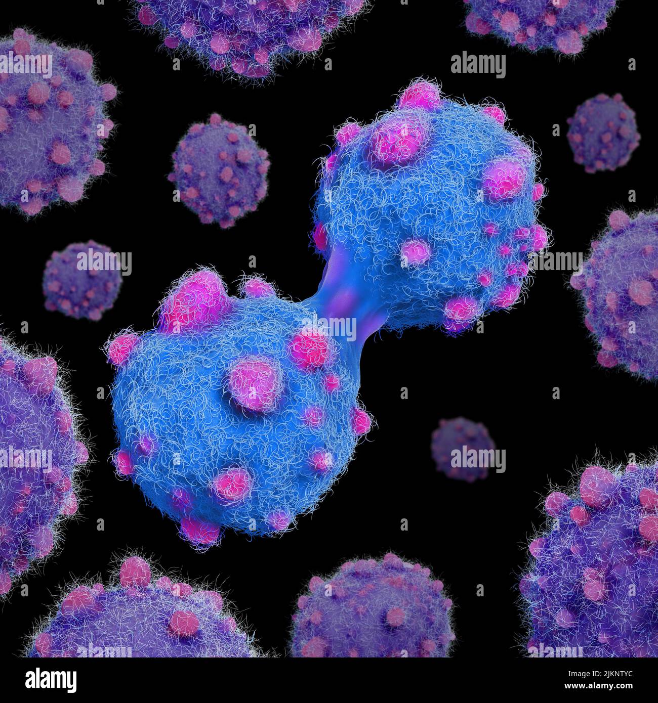 Cancer cells dividing, illustration Stock Photo - Alamy