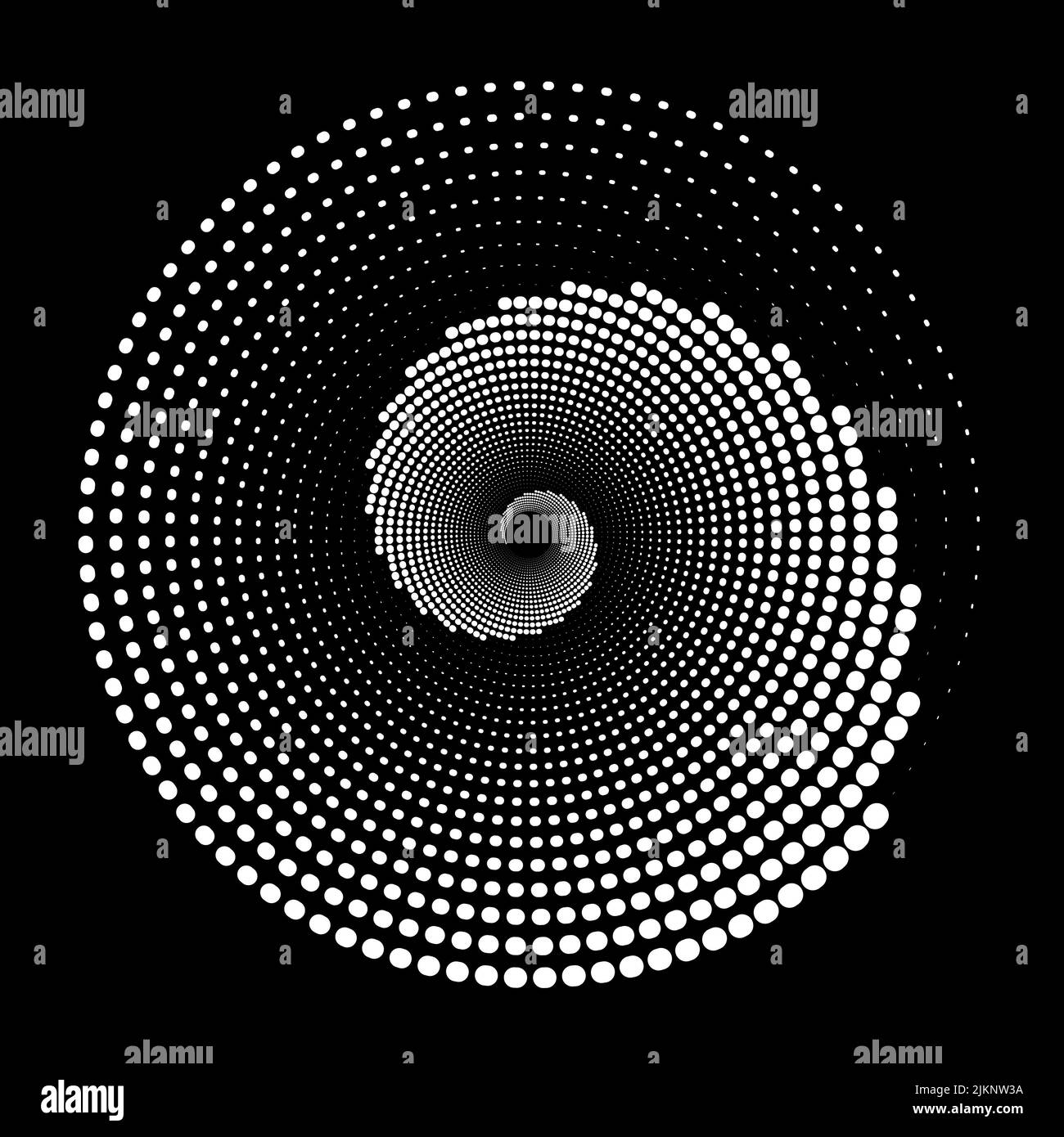 A background several dotted circles wrapped around each other in a ...