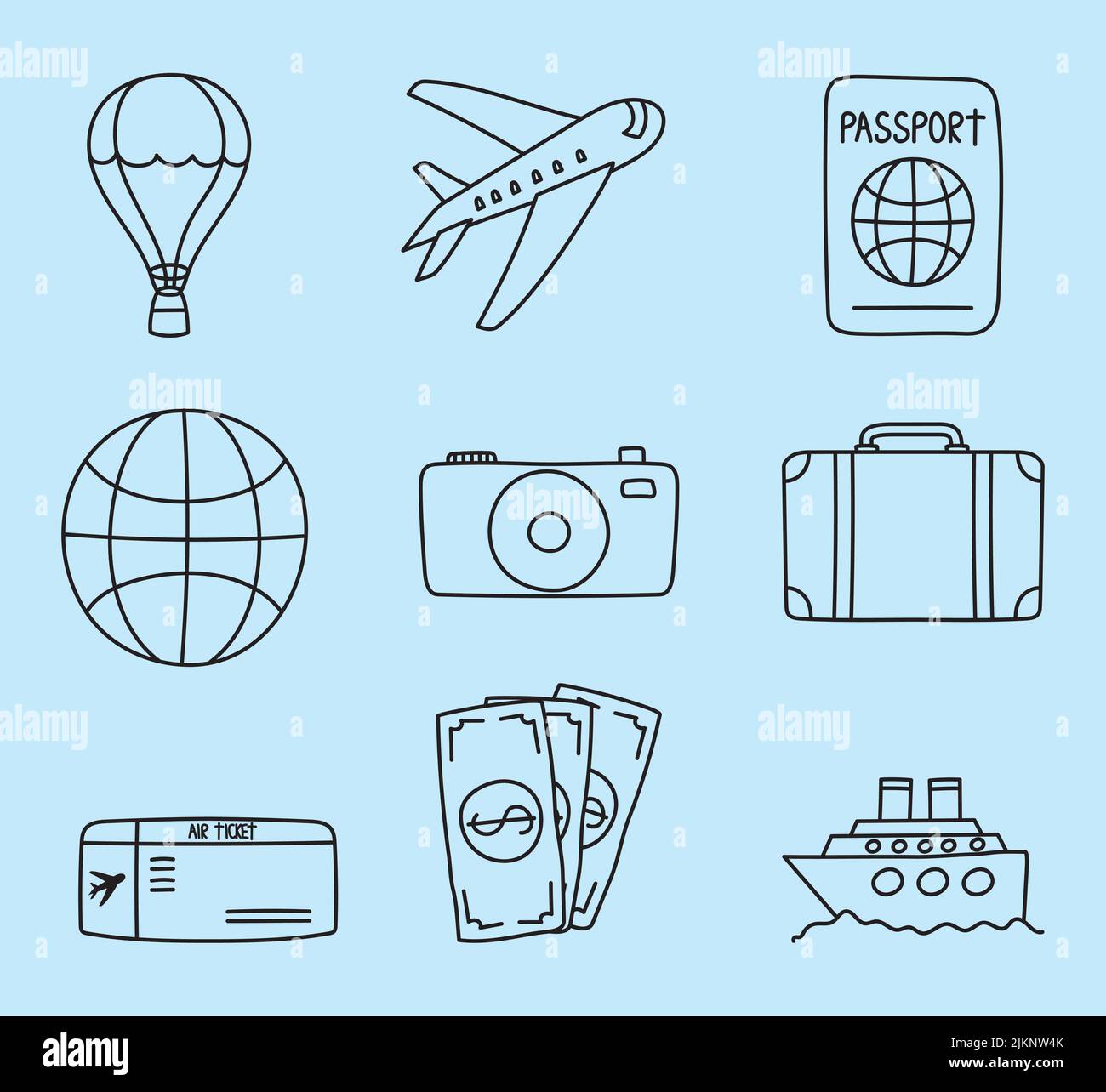 Set travel stuff camera Stock Vector Images - Alamy