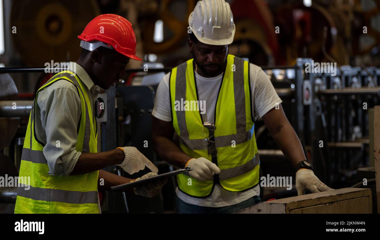 Two Heavy Industry Foreman Engineer ware safety jacket Daily preventive ...