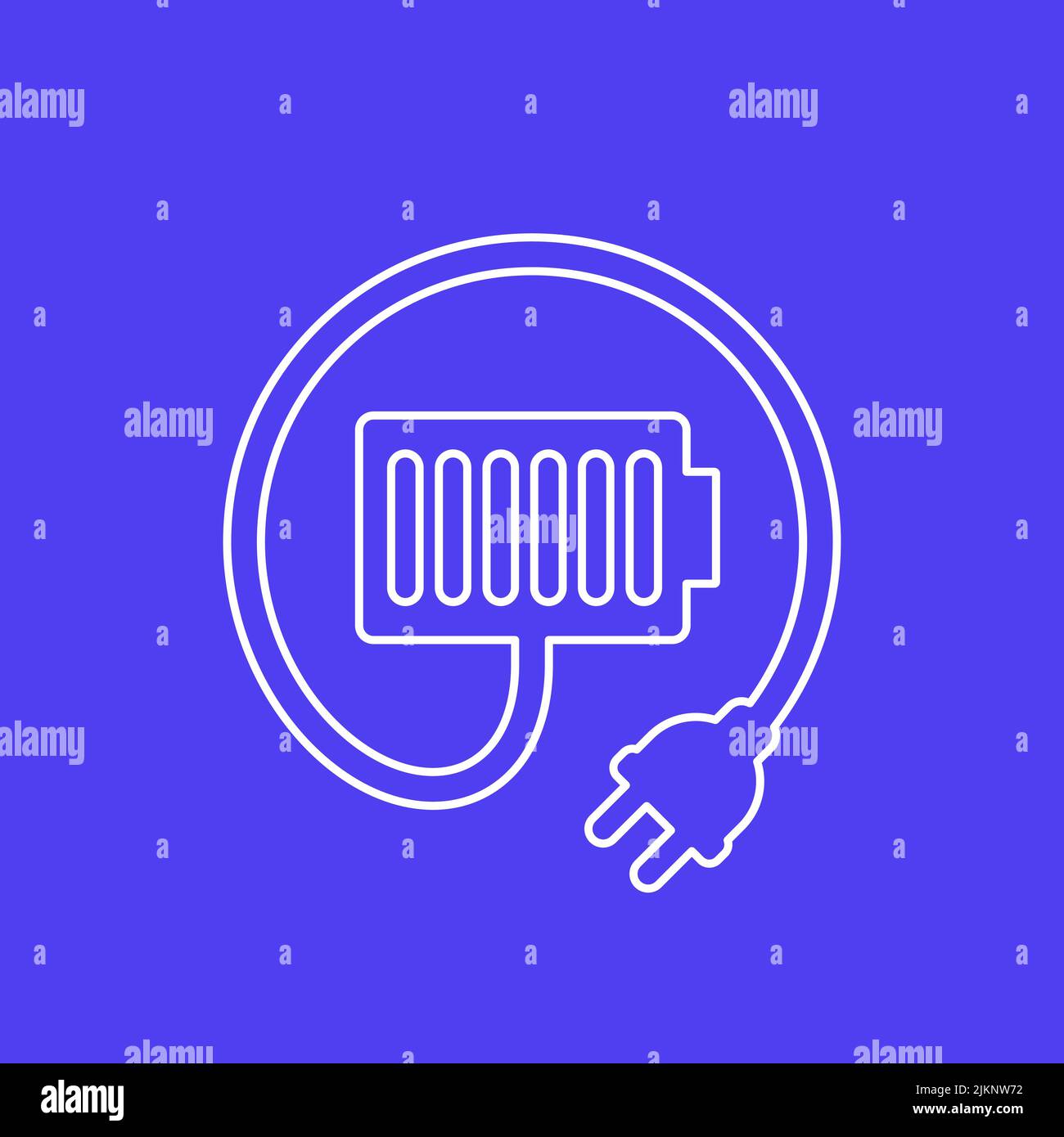 electric plug and a battery icon, line vector Stock Vector Image & Art ...