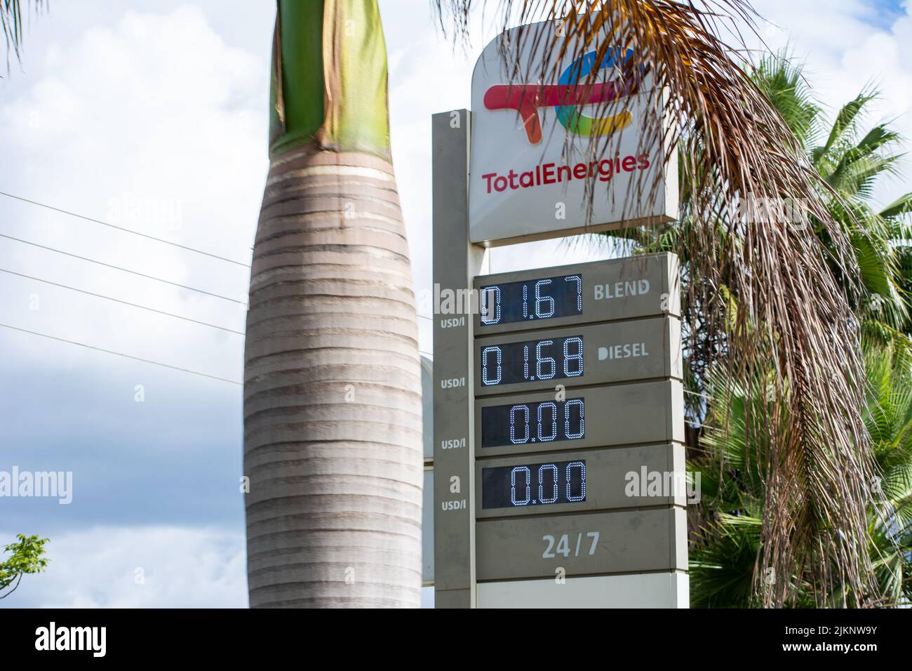 A digital board of fuel prices in Zimbabwe Stock Photo - Alamy