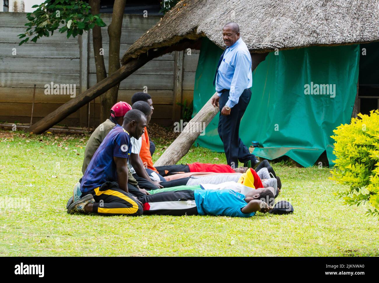 The security guard training in Africa Stock Photo - Alamy