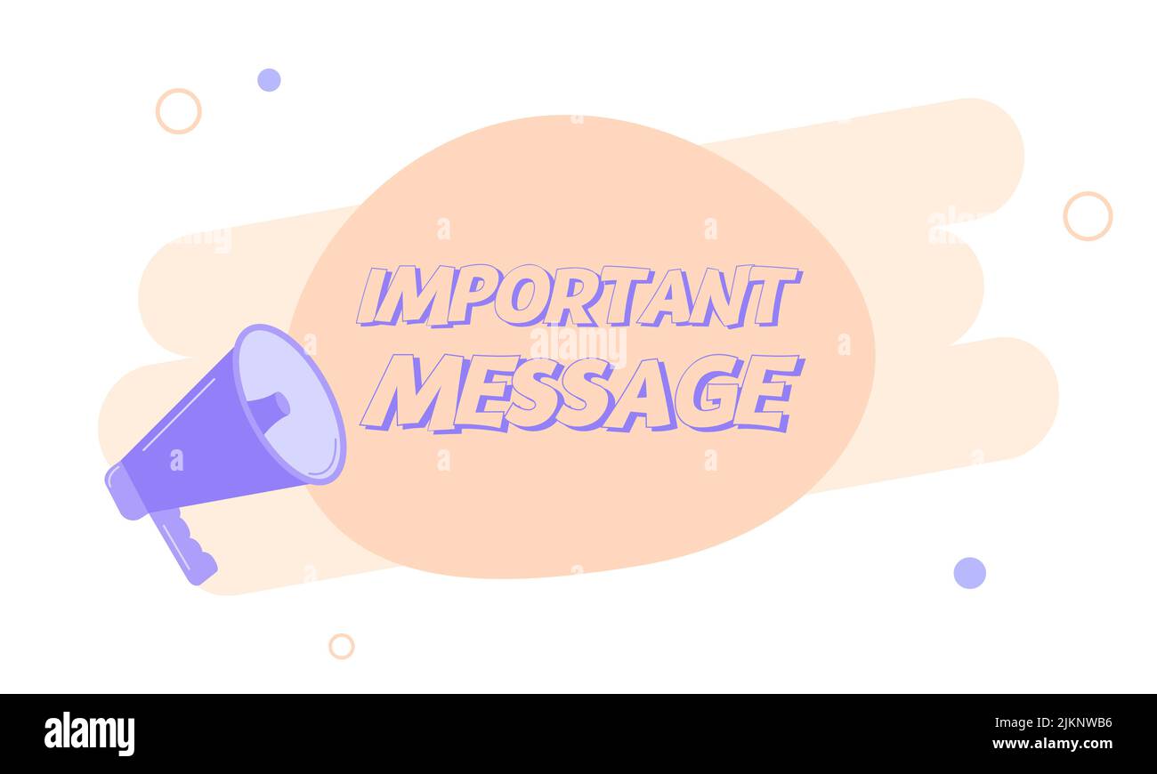 Megaphone with important message speech bubble. Loudspeaker. Banner for ...