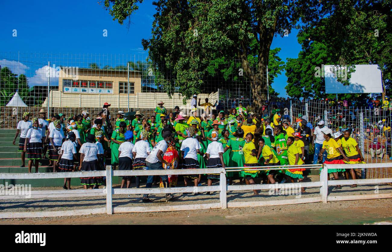 A Women dancing at a political rally in Zimbabwe for zanu-pf party ...