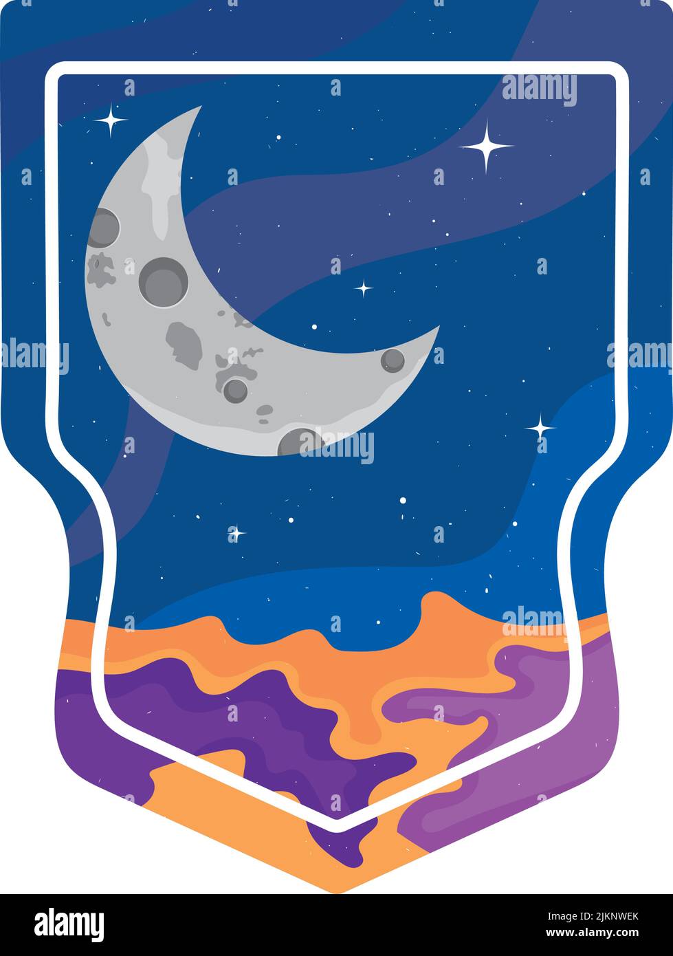 moon and stars badge Stock Vector Image & Art - Alamy