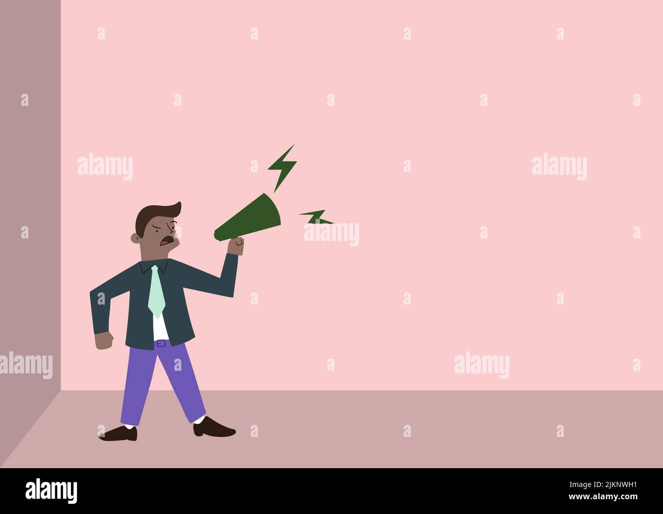 An illustration of a male holding a megaphone - announcement background ...