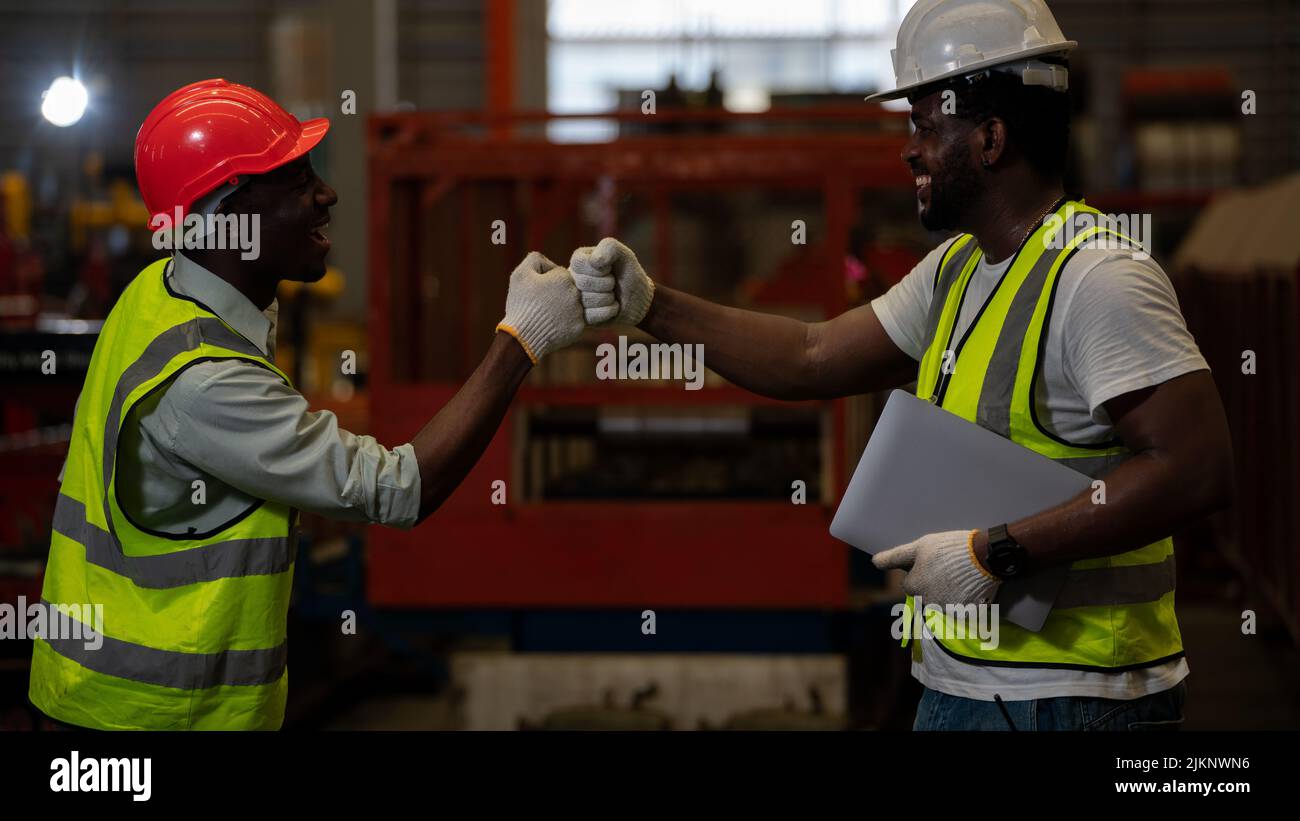 Industry man Fist Bumping Partner Industry Business Trust Teamwork in ...