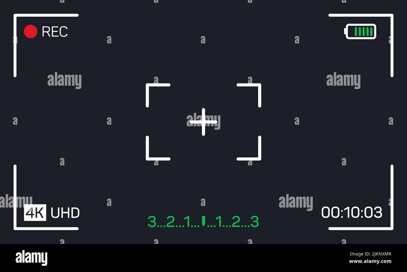 Camera frame viewfinder. Video recording screen. Photo camera viewfinders. Modern focusing ...