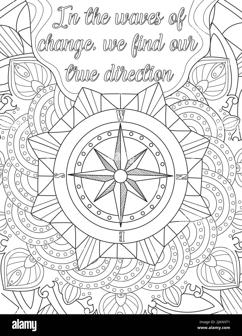An illustration of a compass and doodle with and an inspirational ...