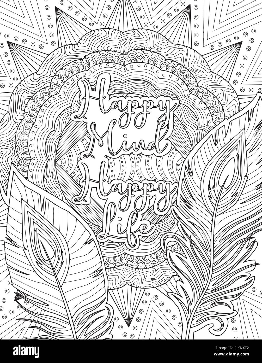 An illustration of an inspirational message surrounded by feathers and ...