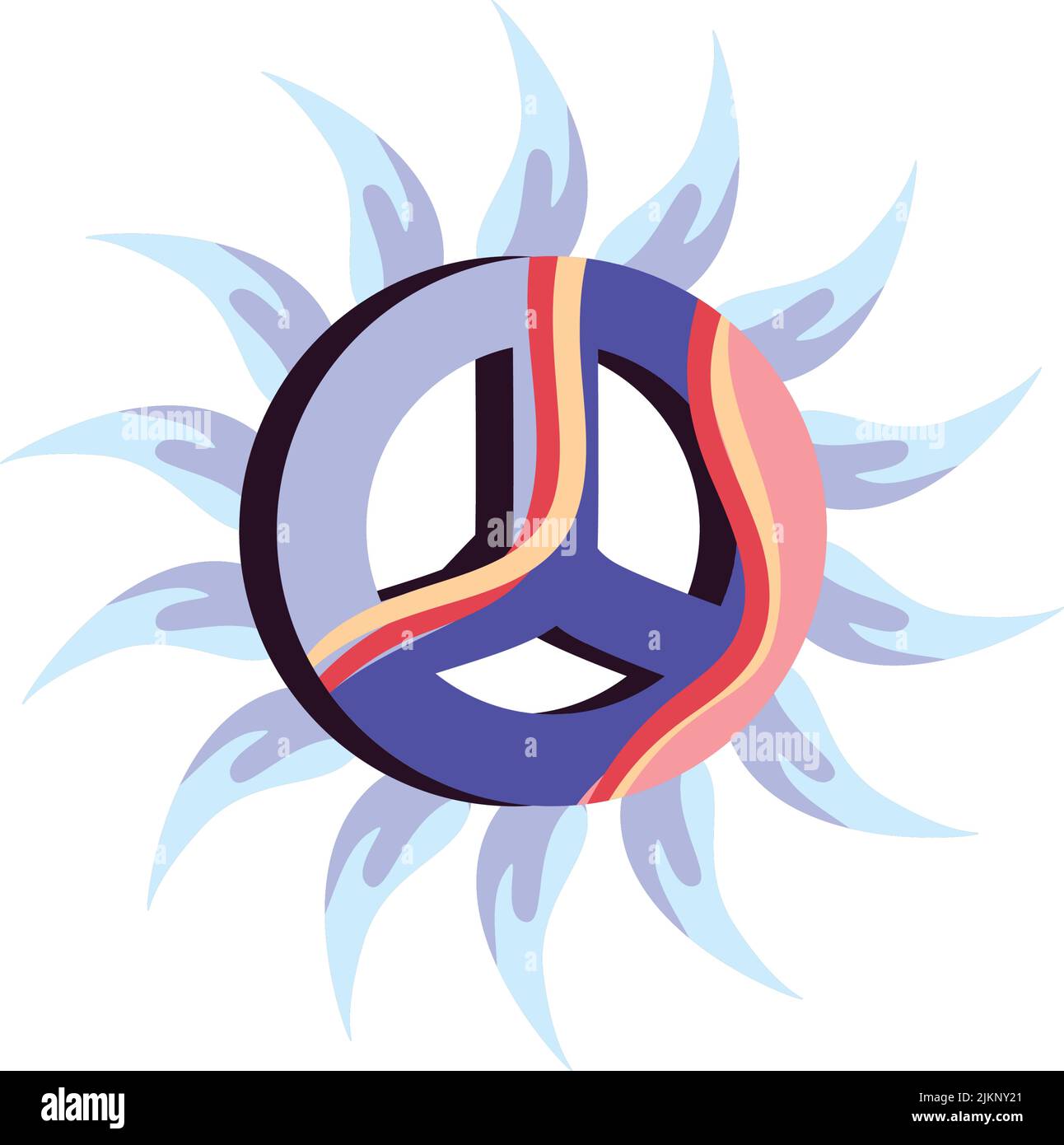 flat colored hippie sign Stock Vector Image & Art - Alamy