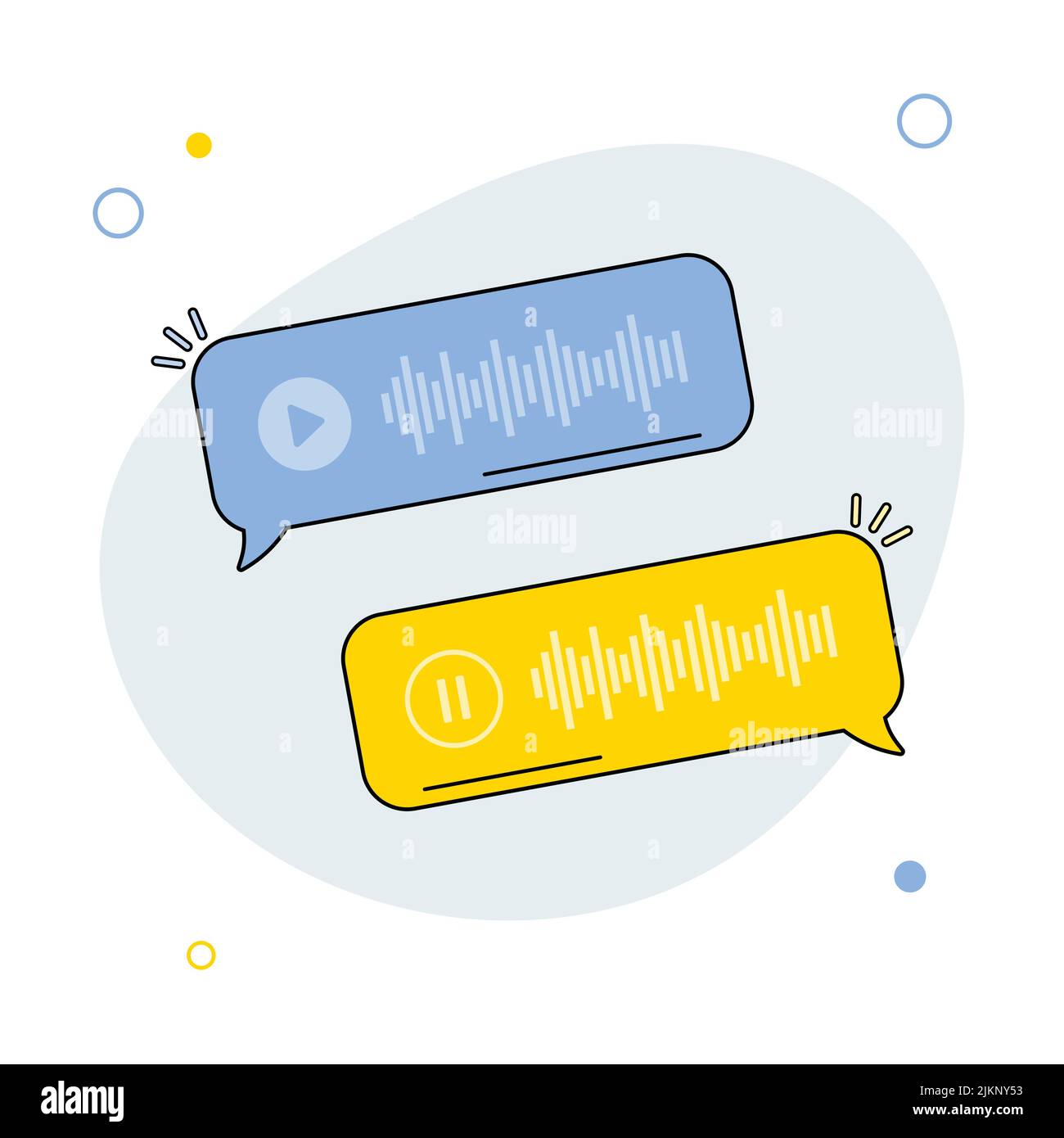 Voice messages icon with sound wave. Message bubble for social media ...