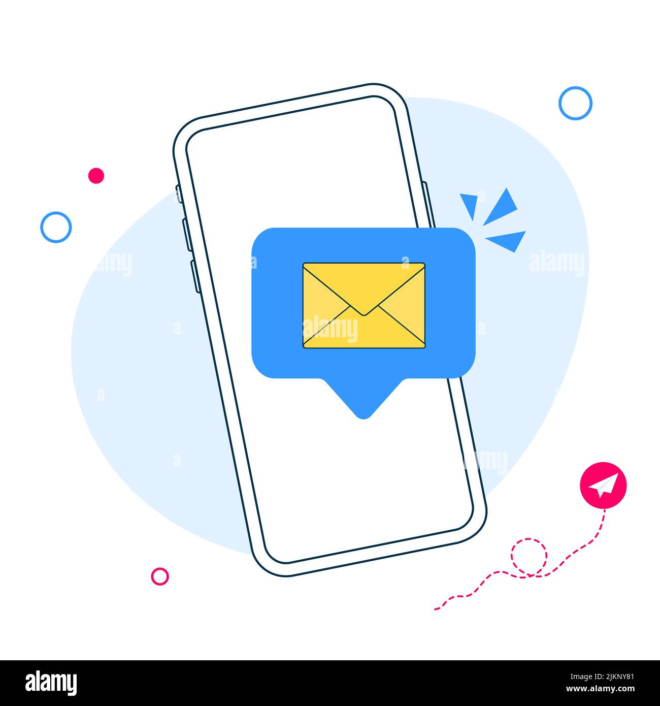 Email notification concept. New email on the smartphone screen. Mail ... Email notification concept. New email on the smartphone screen. Mail ...