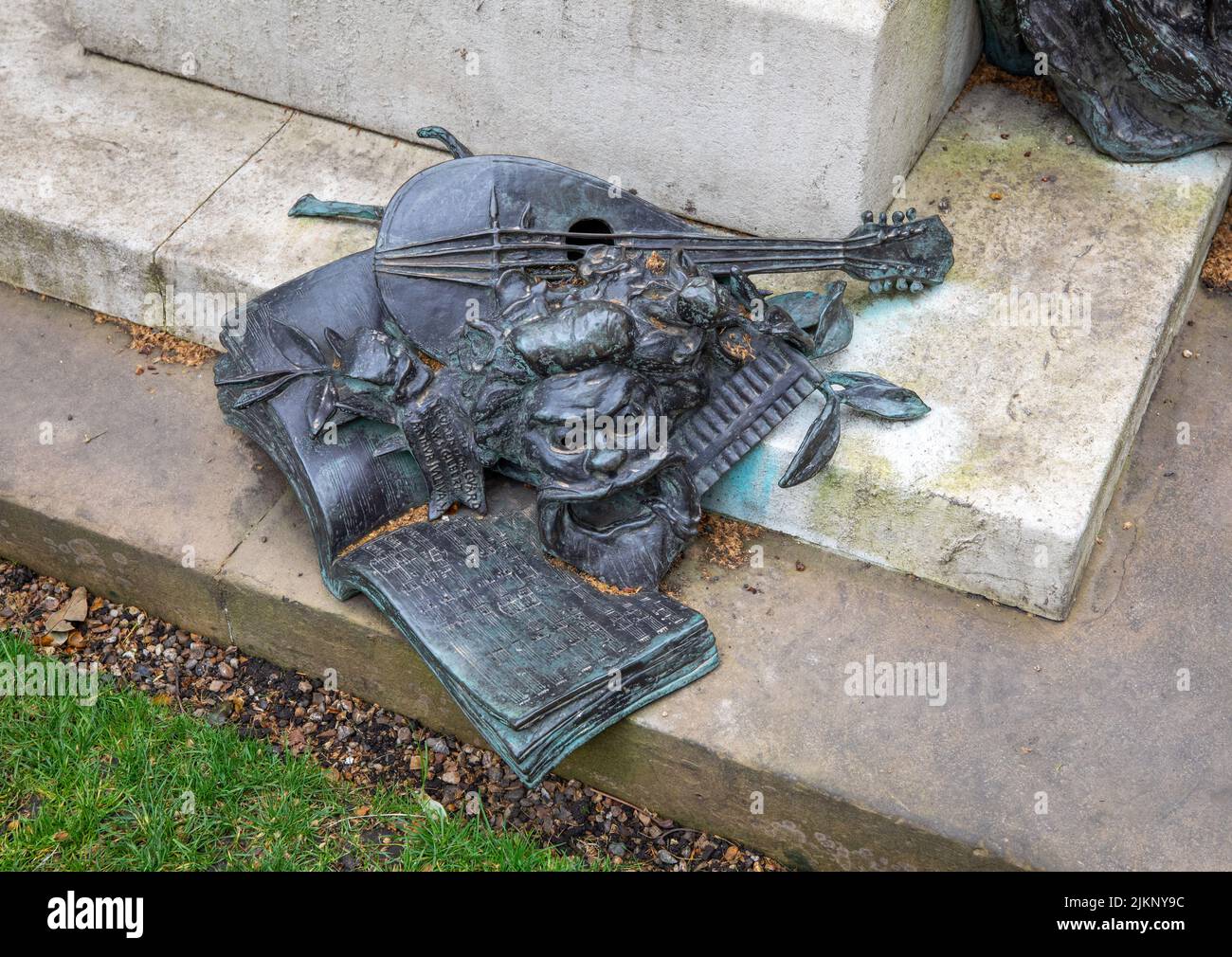 The details on the base of the memorial to Arthur Sullivan by William ...