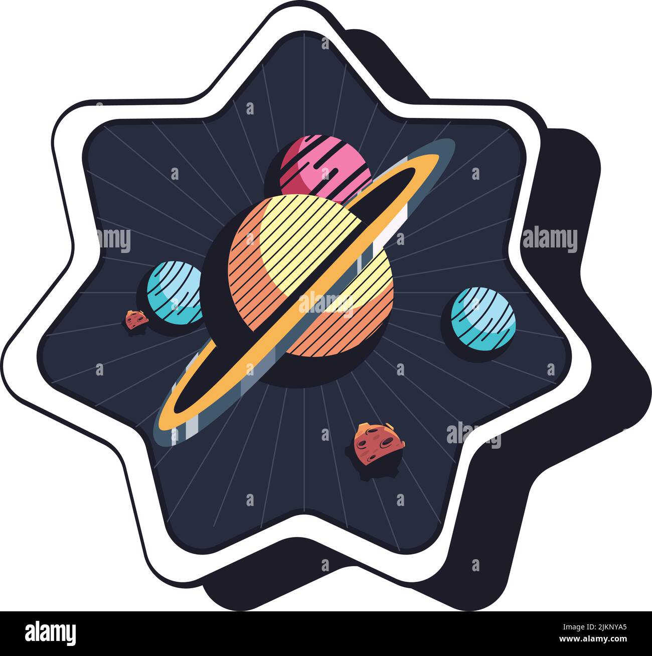 flat planets emblem Stock Vector Image & Art - Alamy