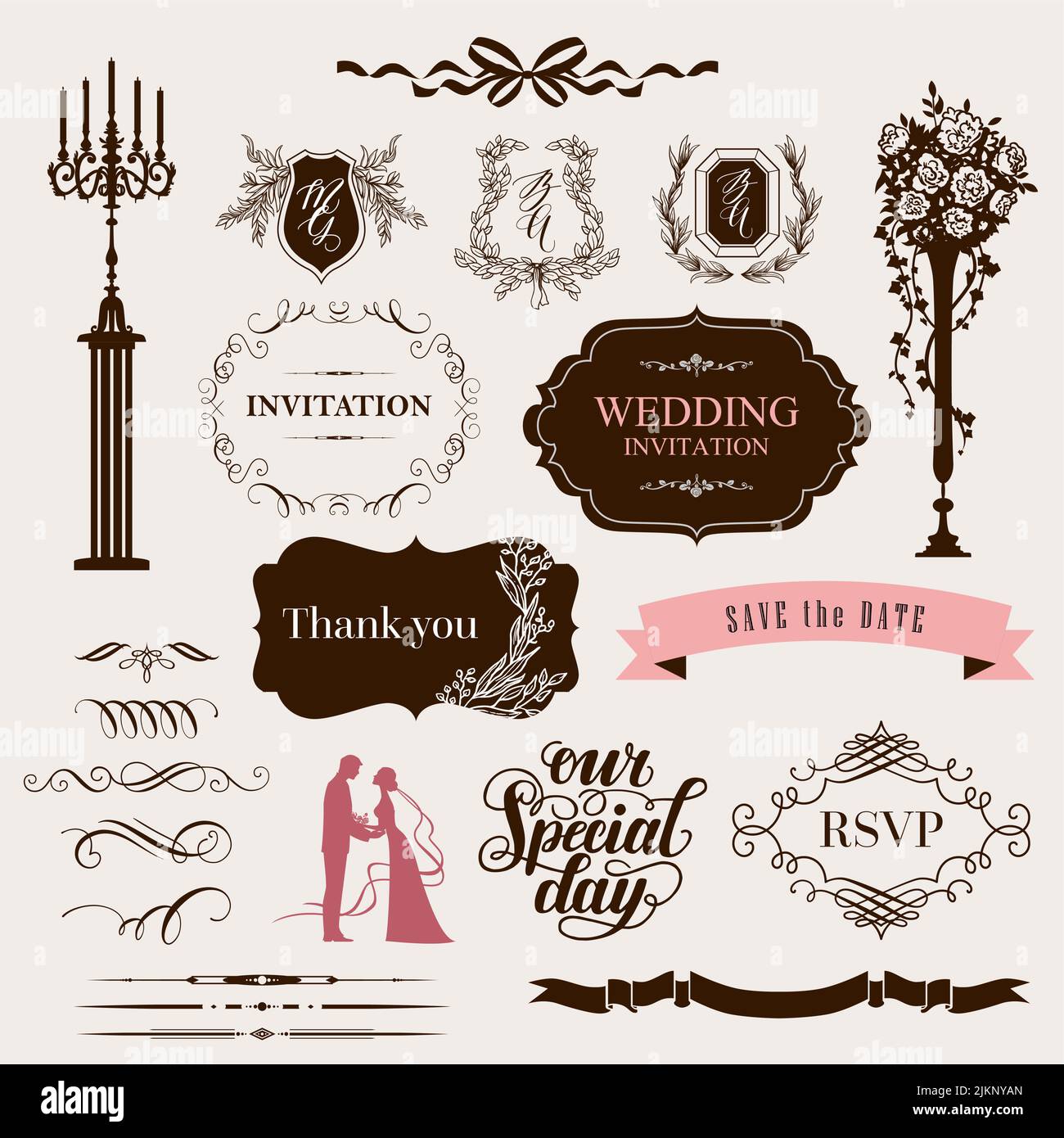 Wedding holiday elements Stock Vector Image & Art - Alamy