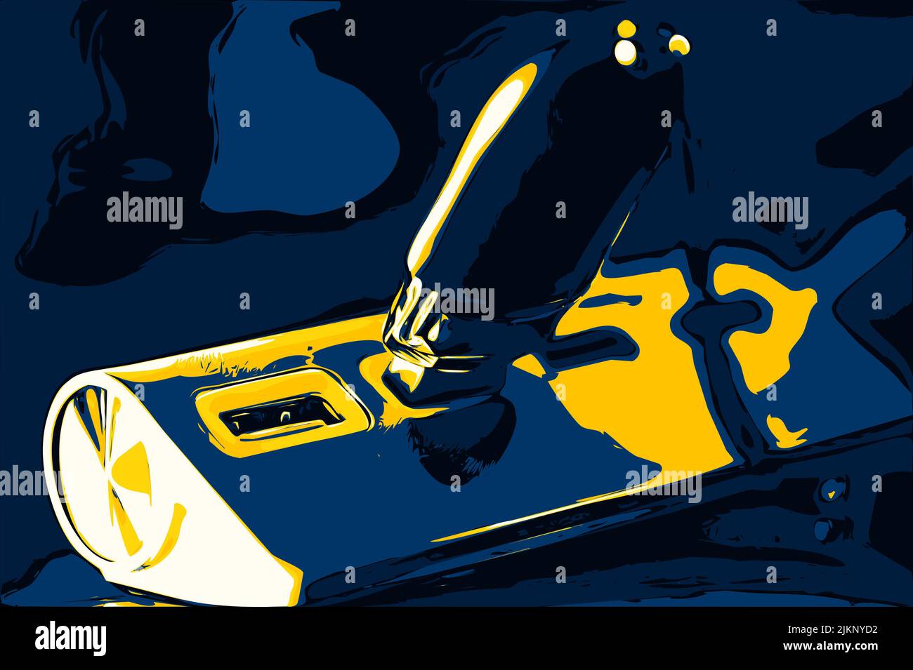 Four ports hub with vertical stick Stock Photo - Alamy