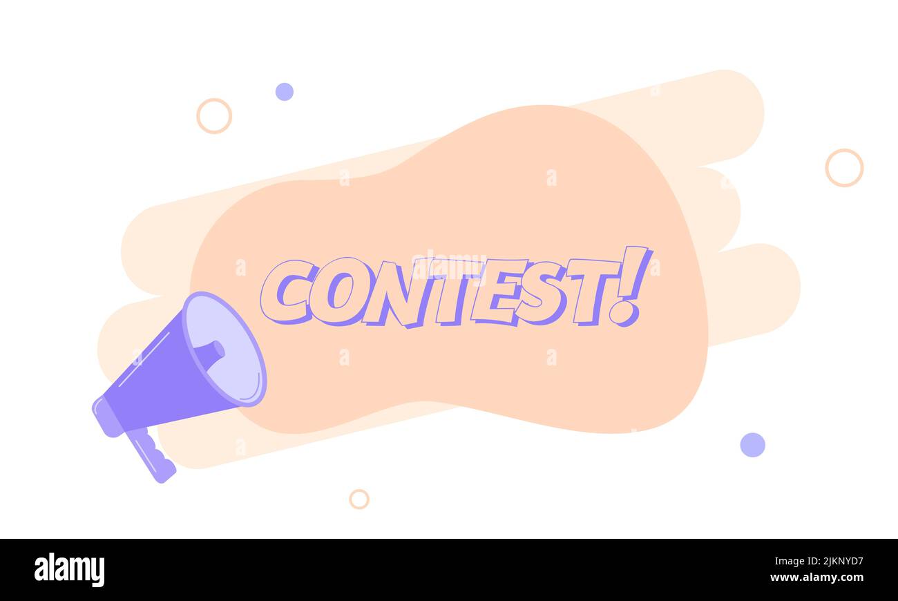 Megaphone with contest speech bubble. Loudspeaker. Banner for business ...