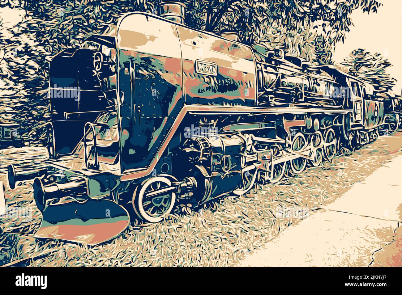 Retired steam engine in the trains park in Resita, Romania Stock Photo ...