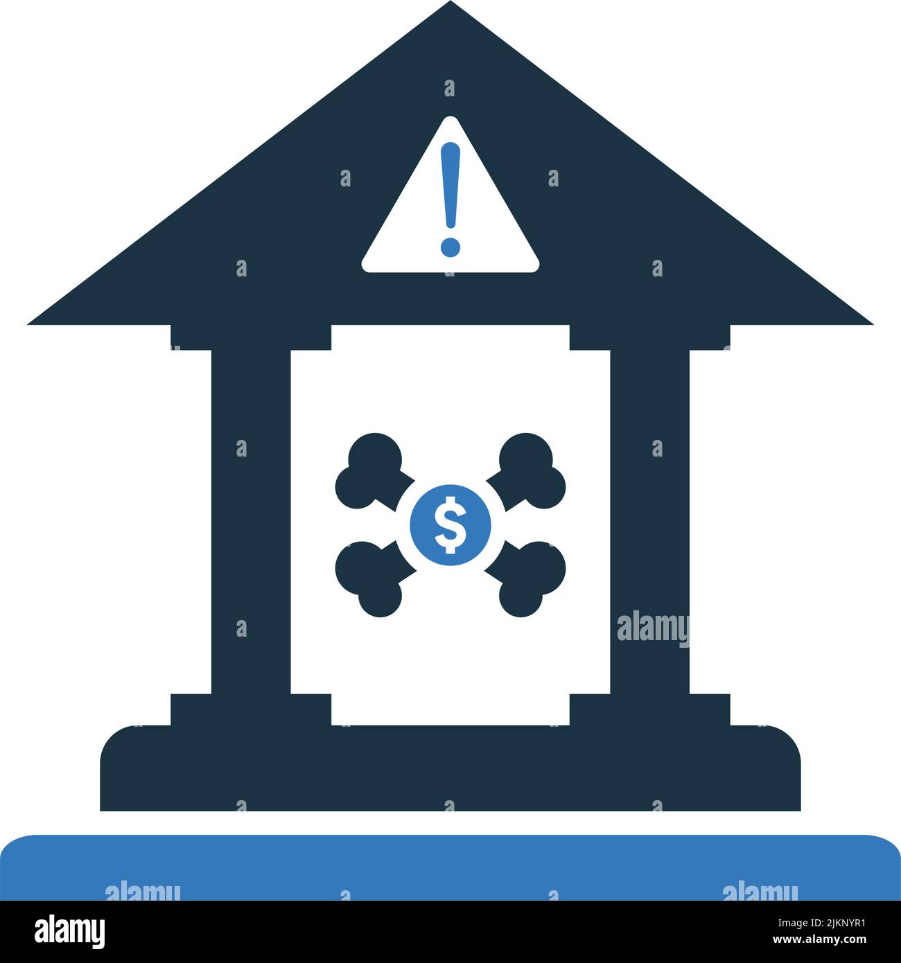 Crash, bankrupt, banking, danger icon is isolated on white background ...