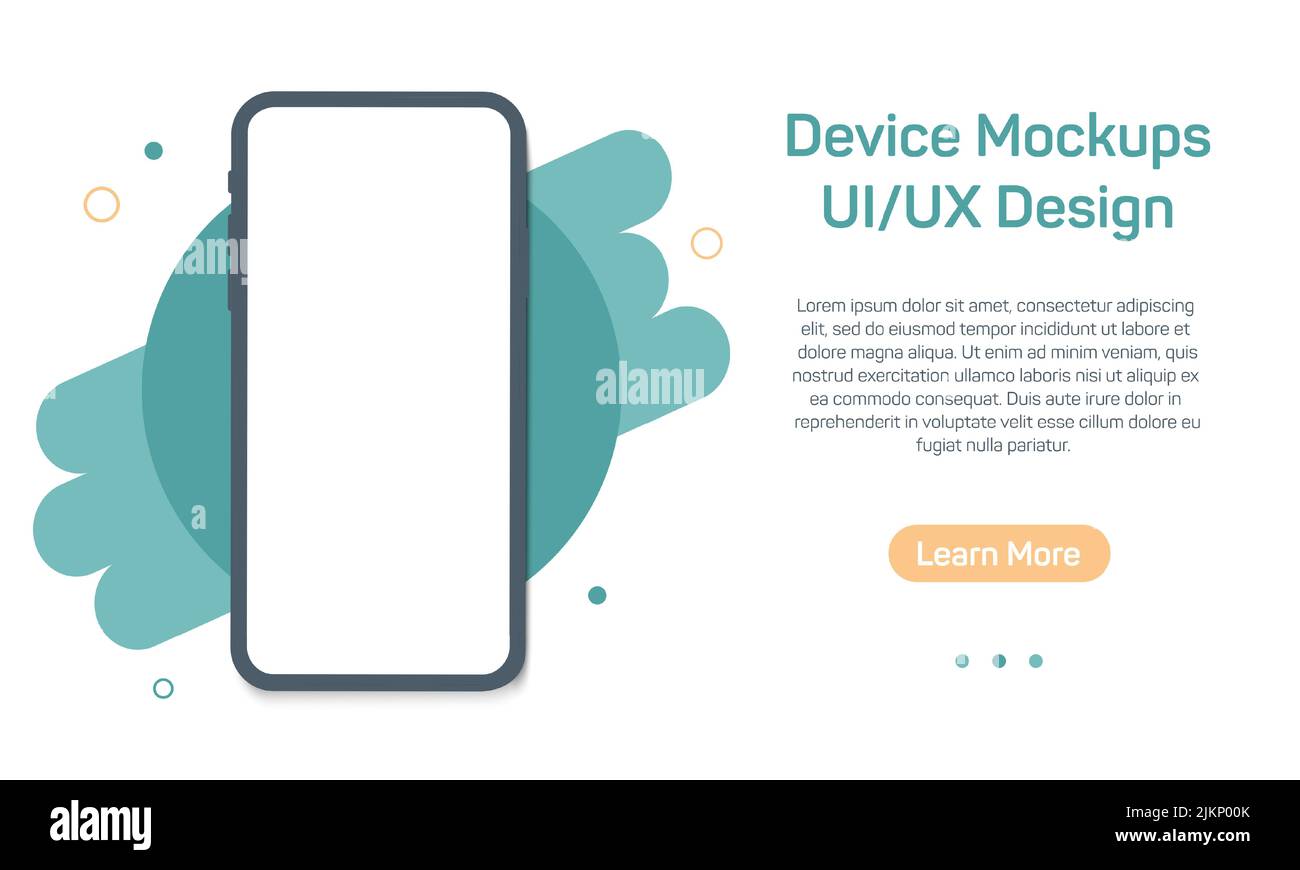 Smartphone mockup with blank screen. Frame less smartphone. Vector ...