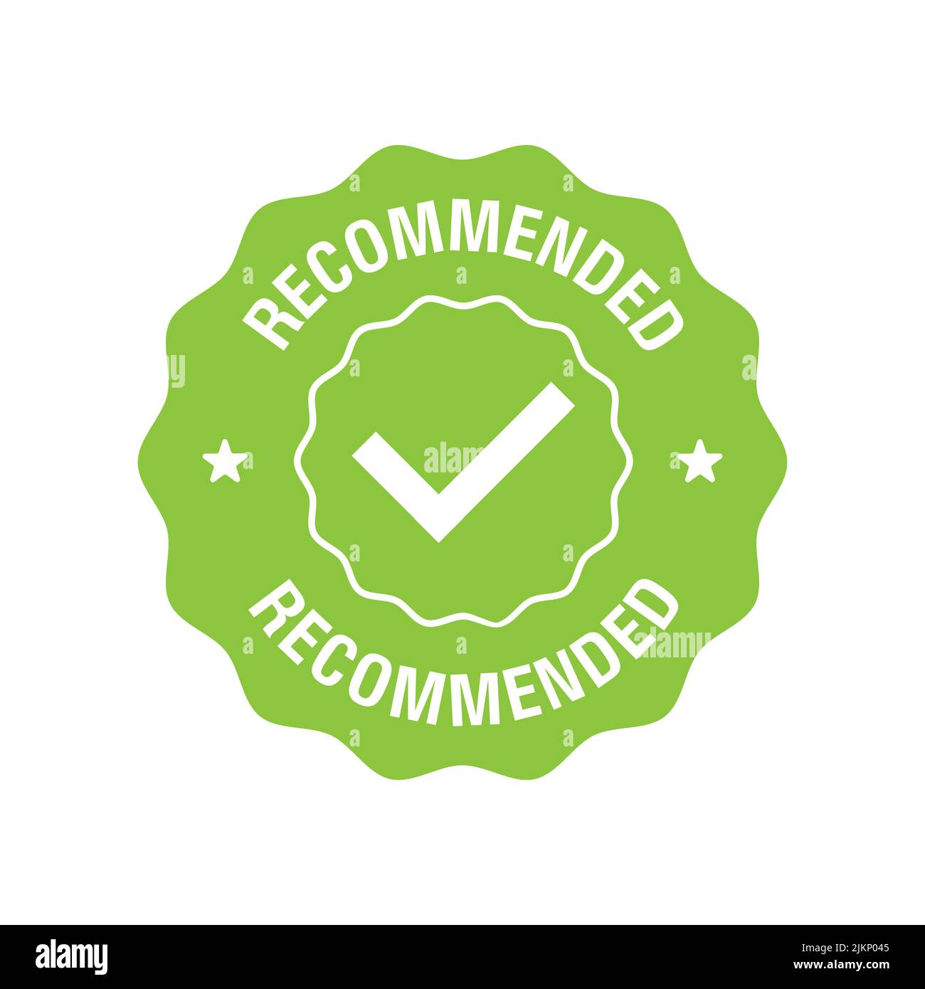 Recommended tag isolated. Vector label or sticker. Recommendation sign banner Stock Vector Image ...