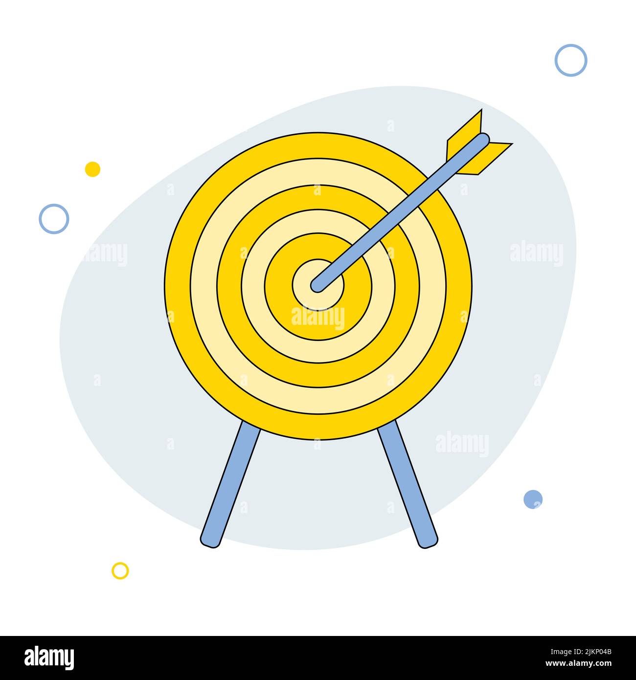 Target flat line icon. Dart board sign. Business concept. Vector ...