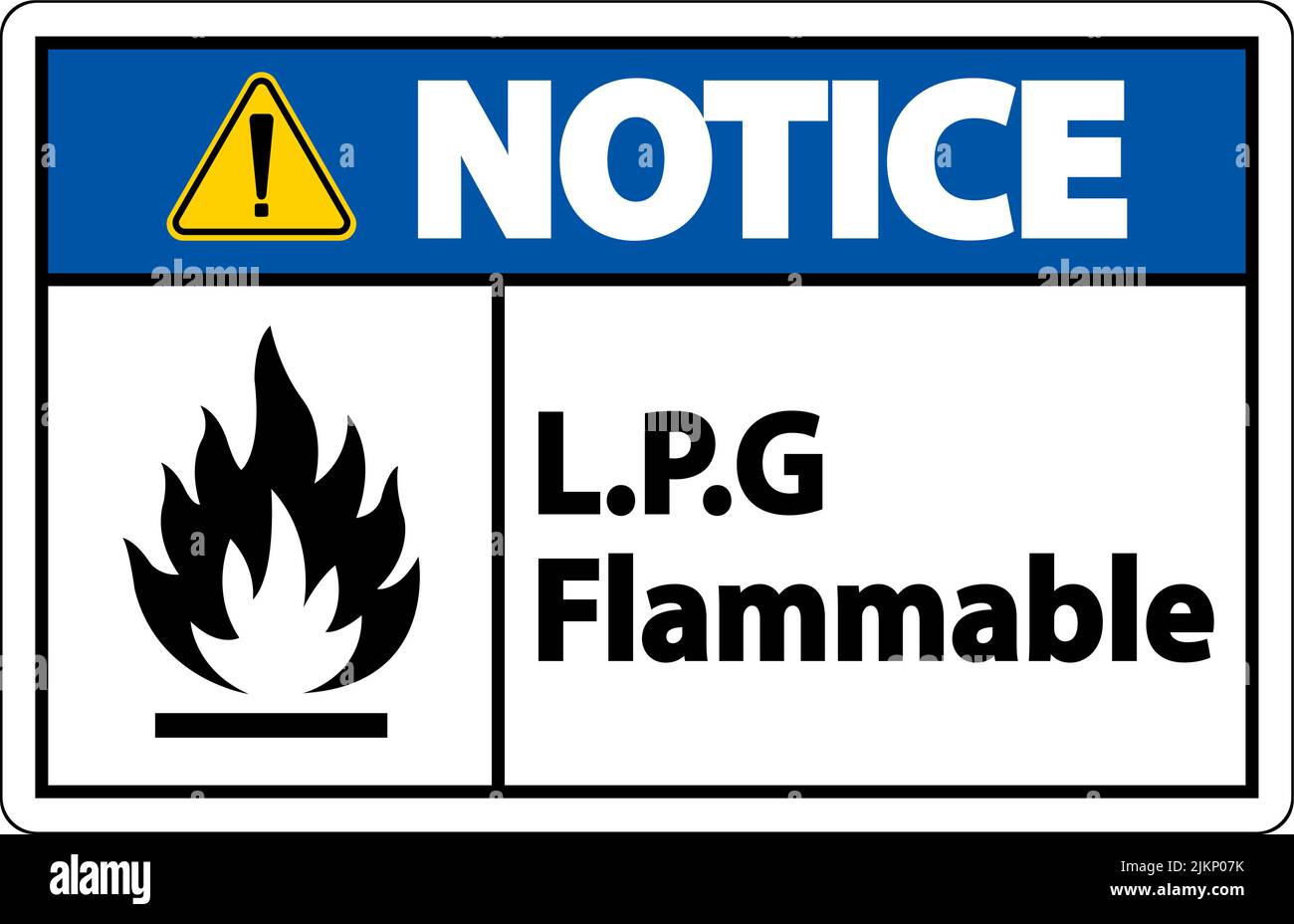 Notice L.P.G Flammable Symbol Sign On White Background Stock Vector ...