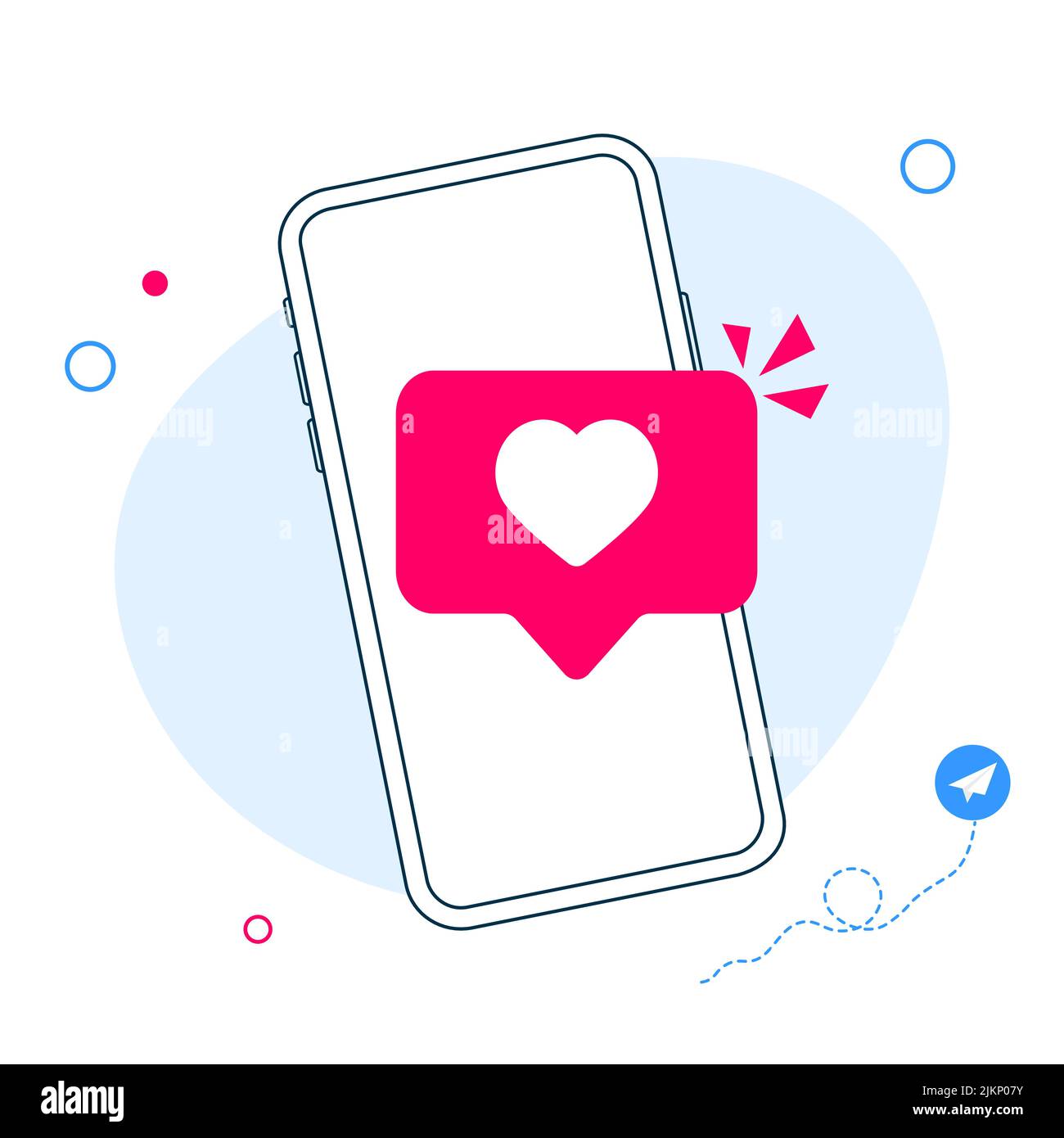 Vector illustration smartphone with heart emoji speech bubble get ...