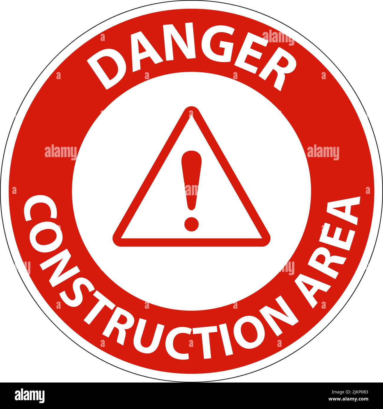 Danger Construction Area Symbol Sign On White Background Stock Vector ...