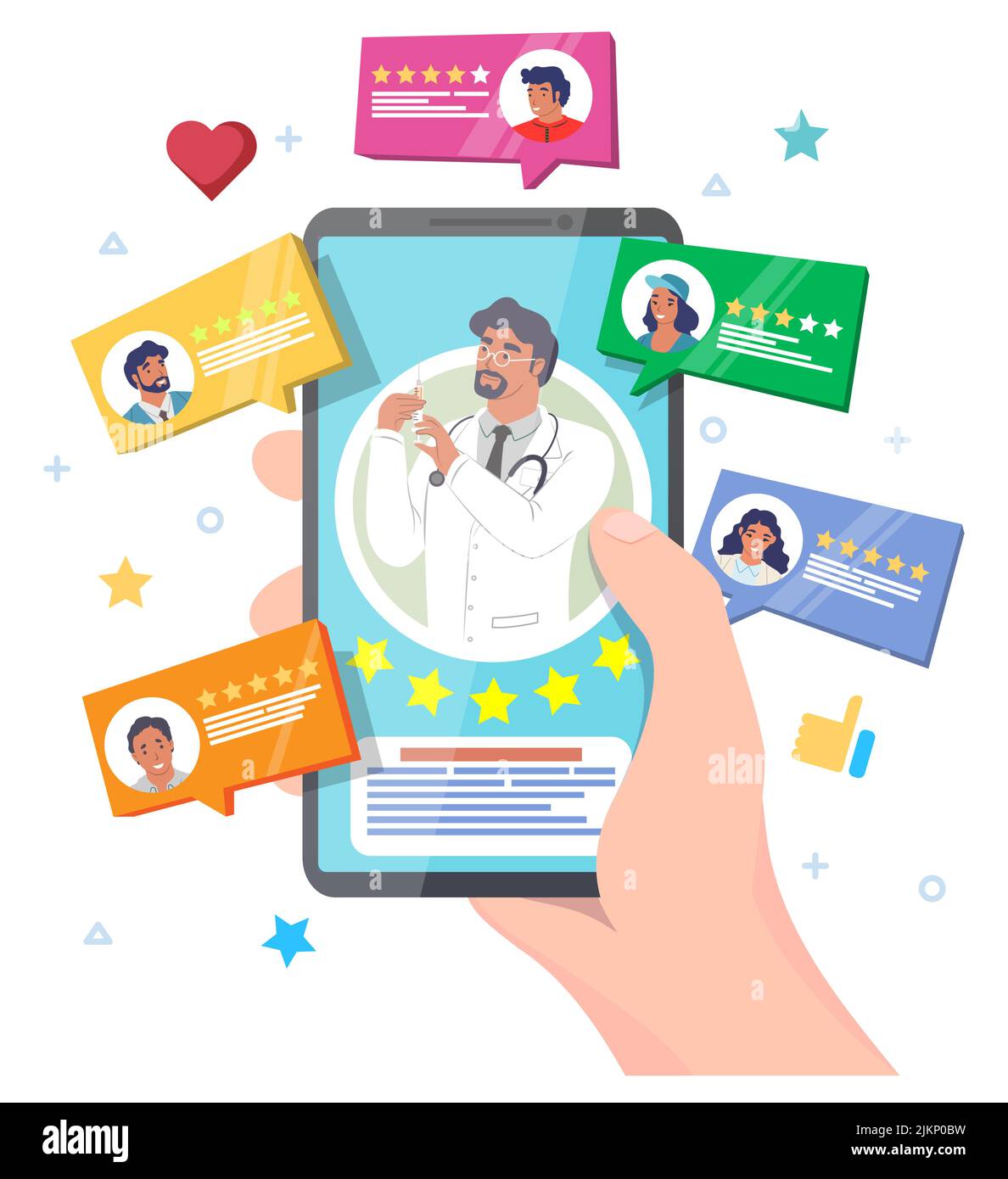 Client evaluating doctors work online ranking vector. Patient leaves ...