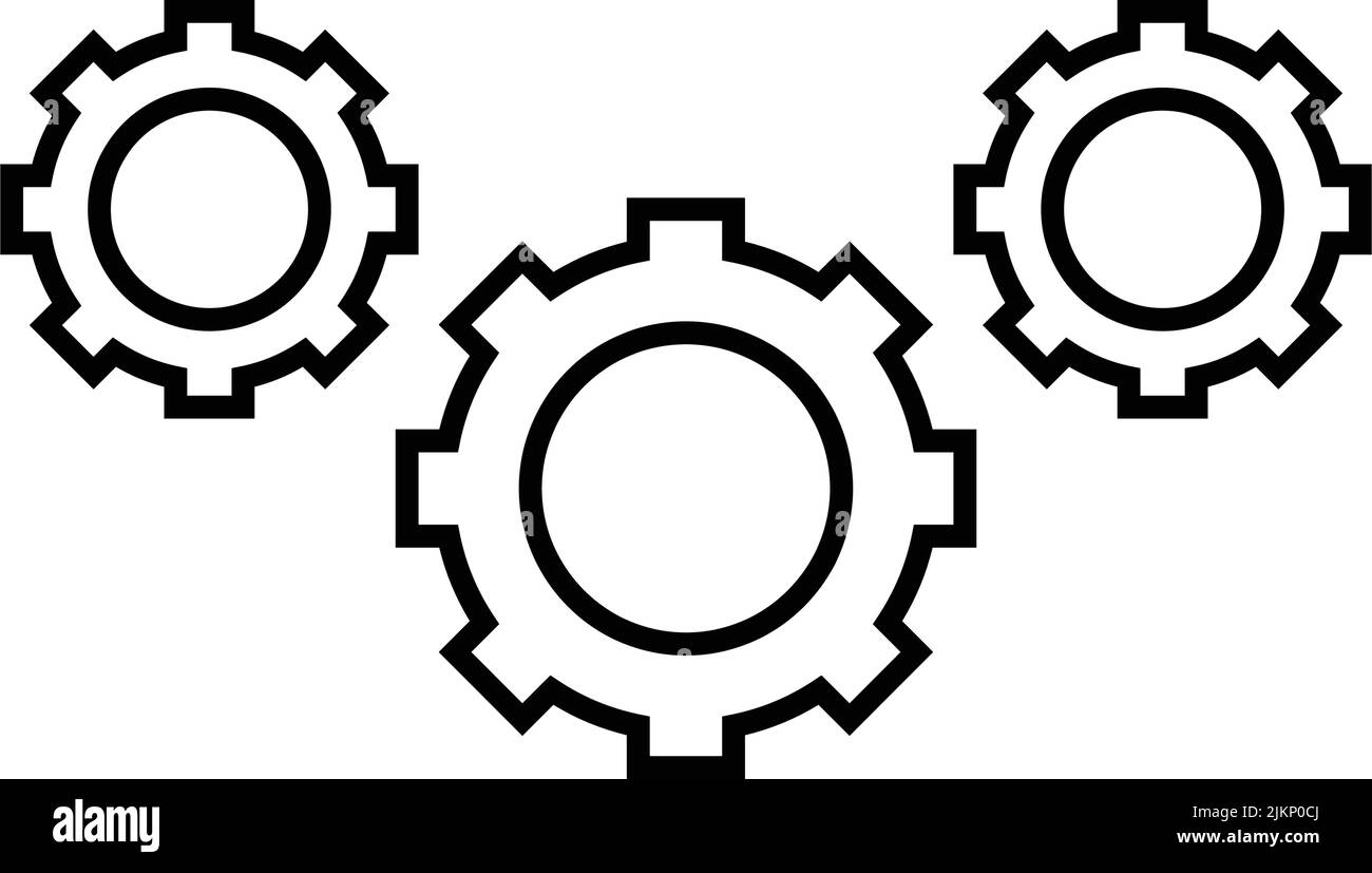 Settings, tools, gear, gears icon - Simple editable vector EPS file ...