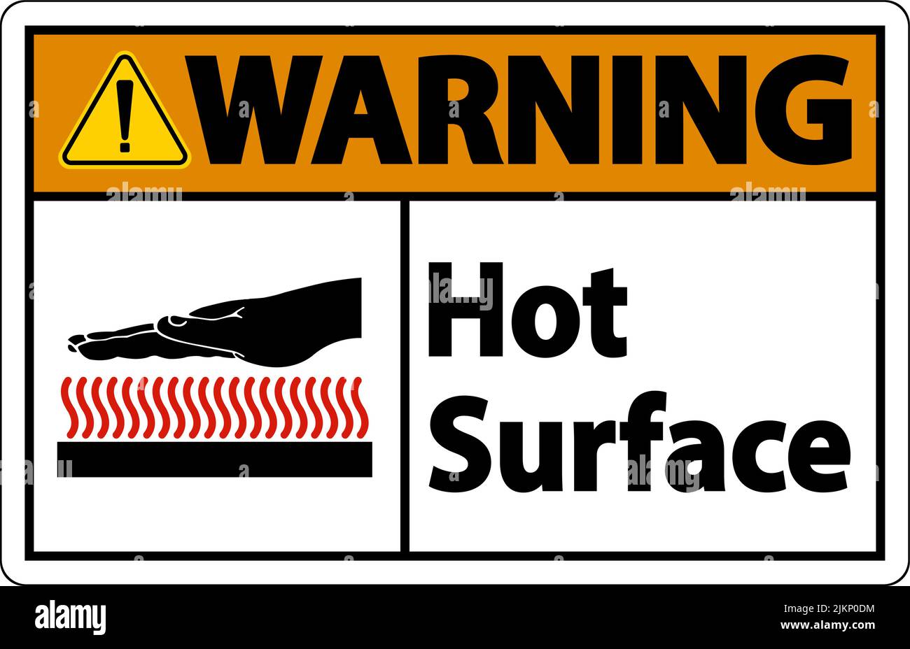 Warning Hot Surface Symbol Sign On White Background Stock Vector Image ...
