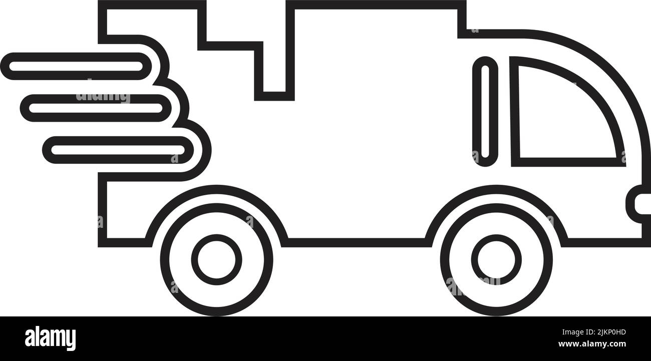 Courier, delivery, transportation icon is isolated on white background ...