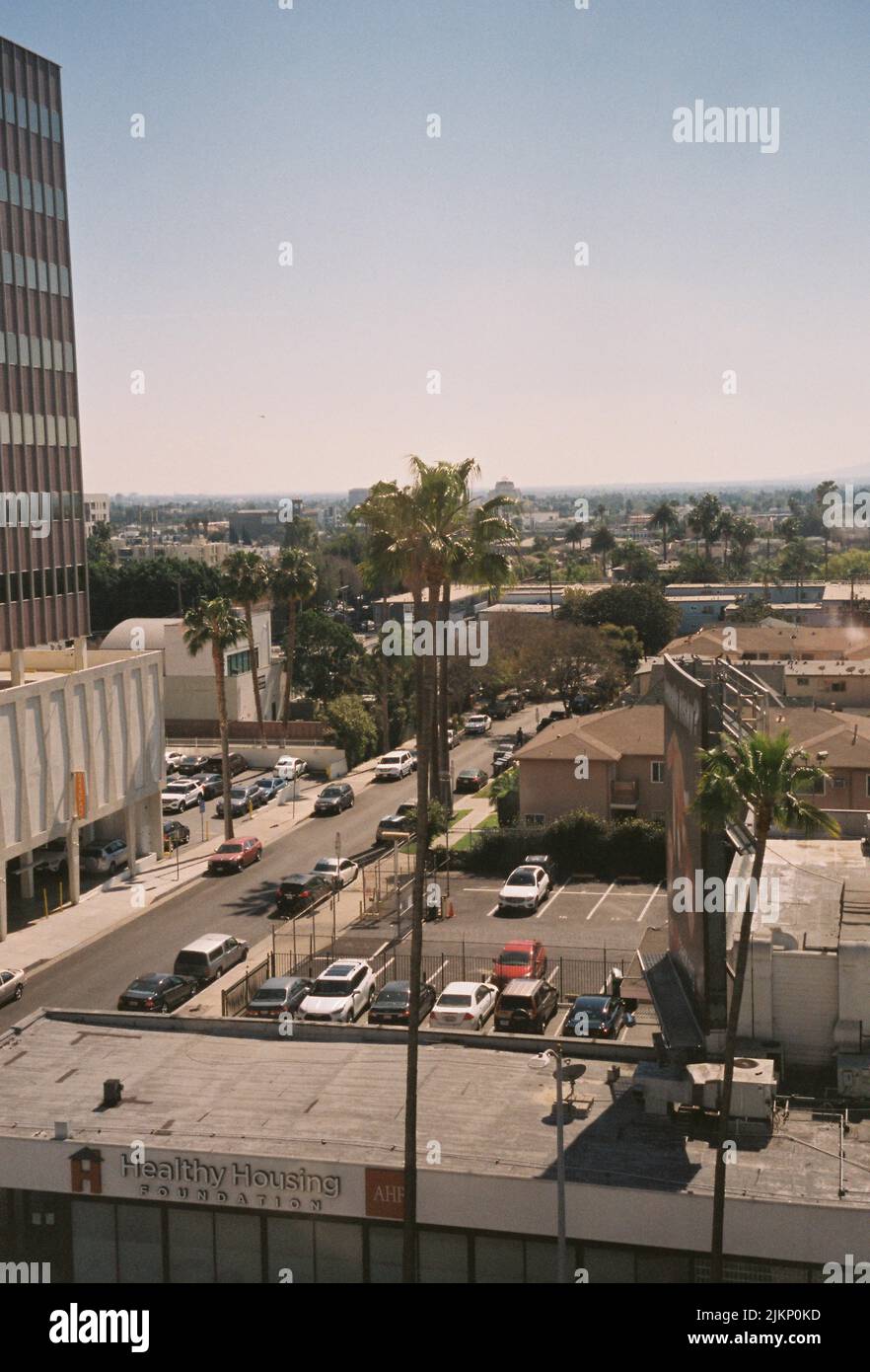 A view of a parking lot from a balcony Stock Photo - Alamy