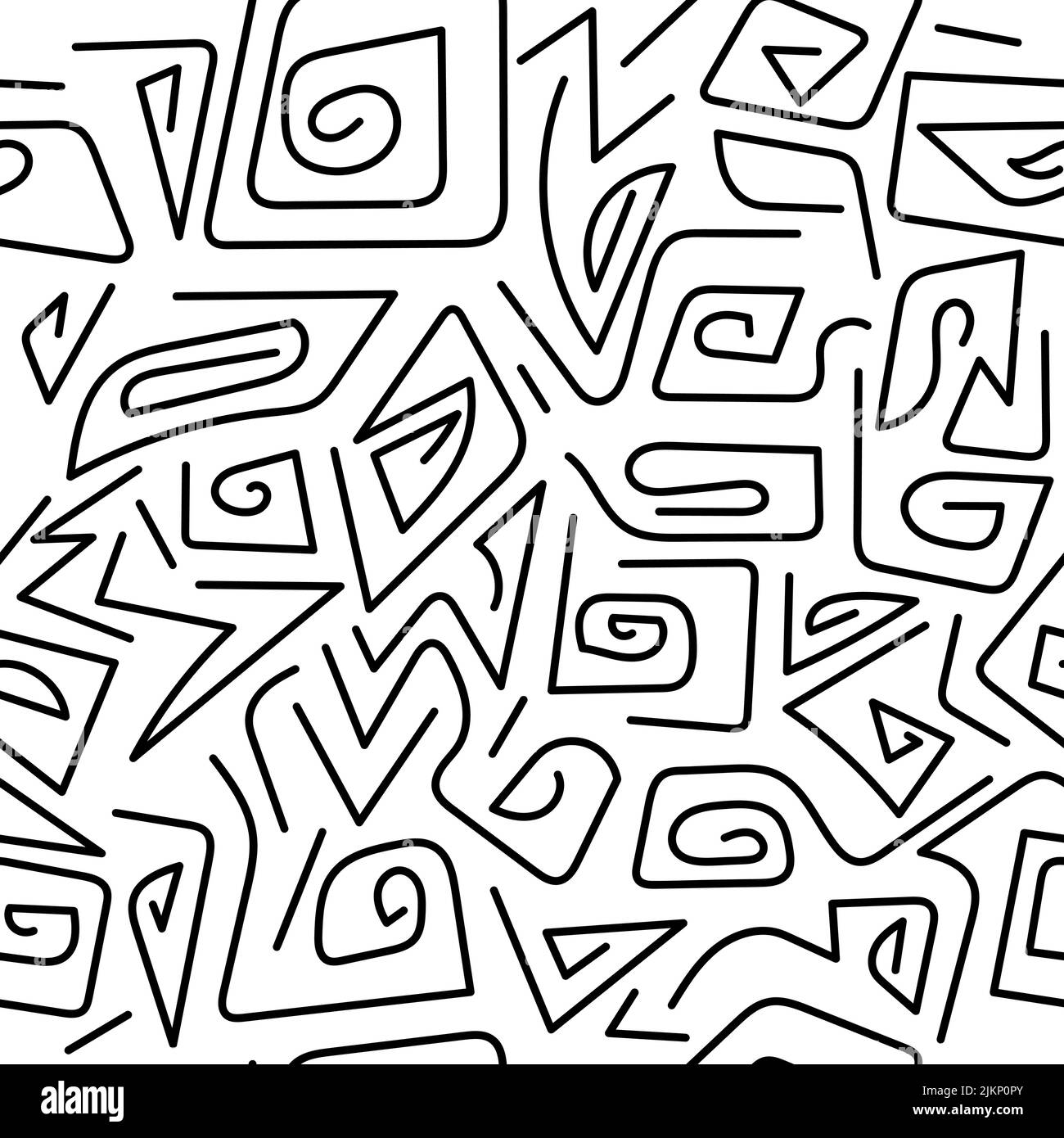 Rounded lines pattern memphis lines seamless texture Stock Vector Image ...