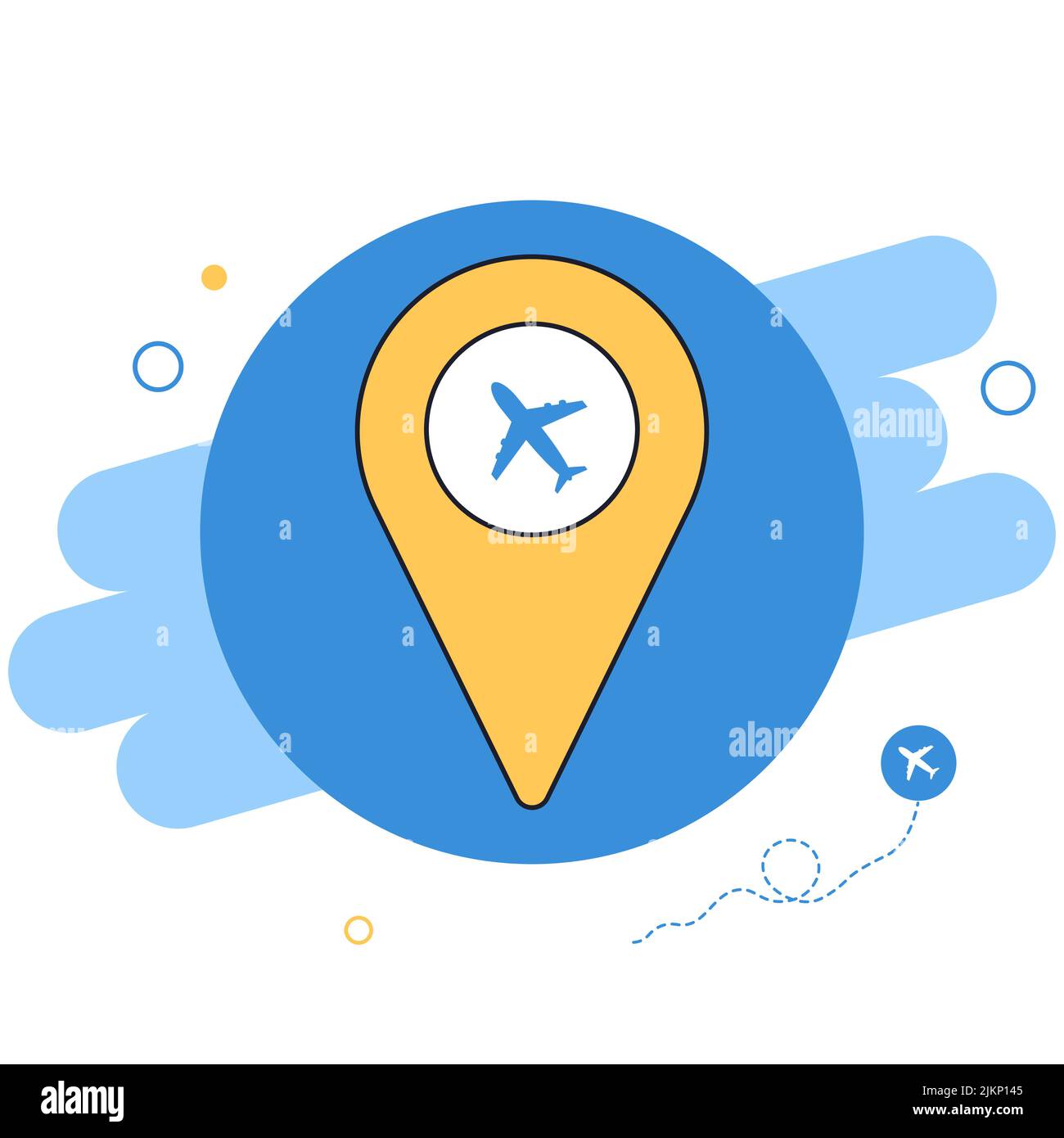 Plane, flight, airplane icon. Map marker with plane icon. Flat design ...