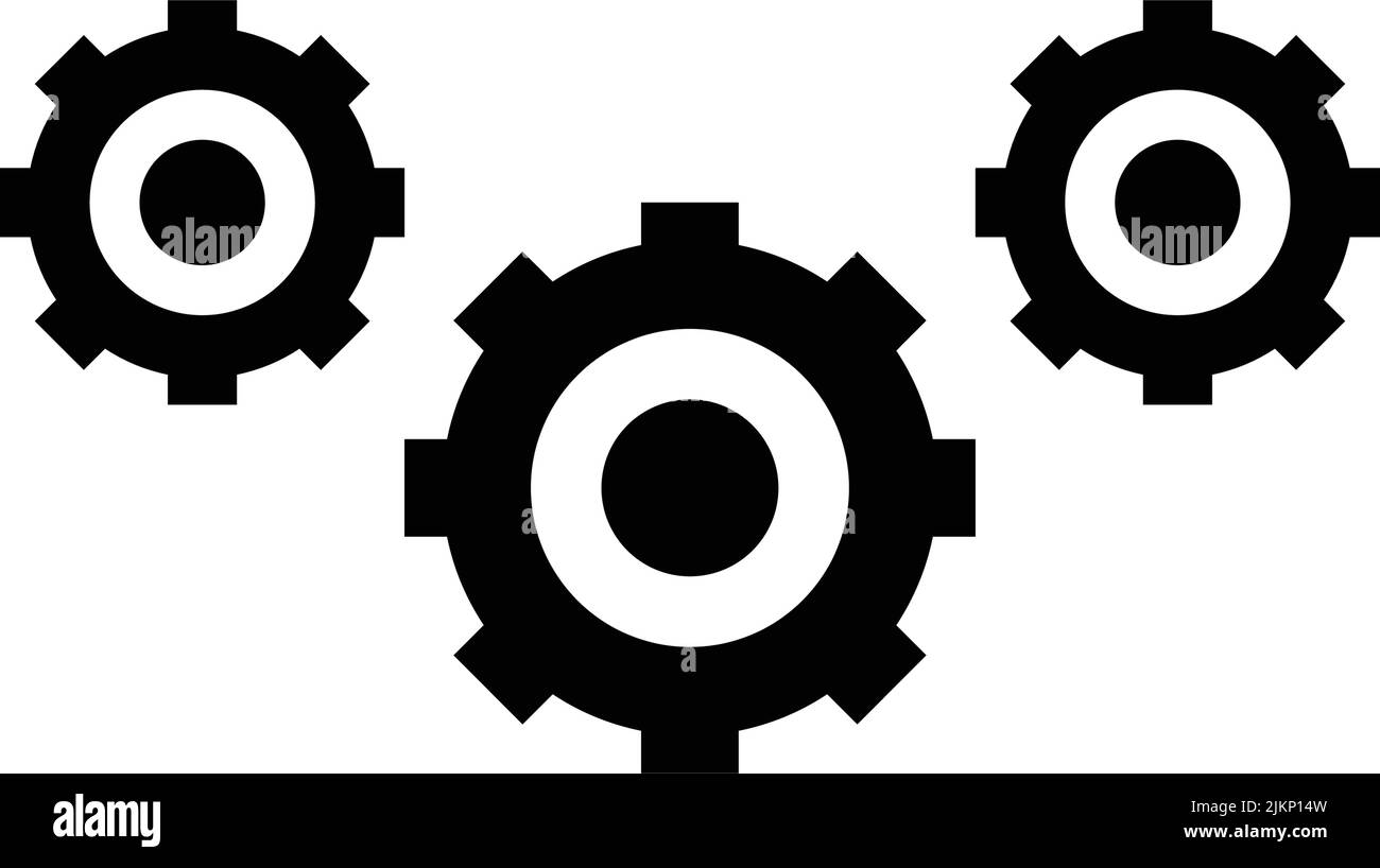 Settings, tools, gear, gears icon - Simple editable vector EPS file ...