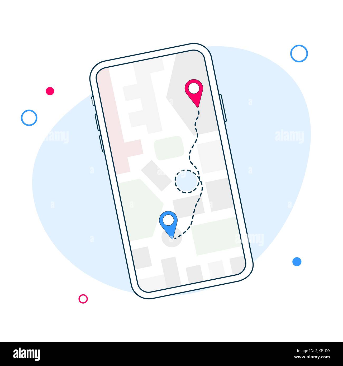 Map GPS navigation. Smartphone map application and red pinpoint on ... Map GPS navigation. Smartphone map application and red pinpoint on ...
