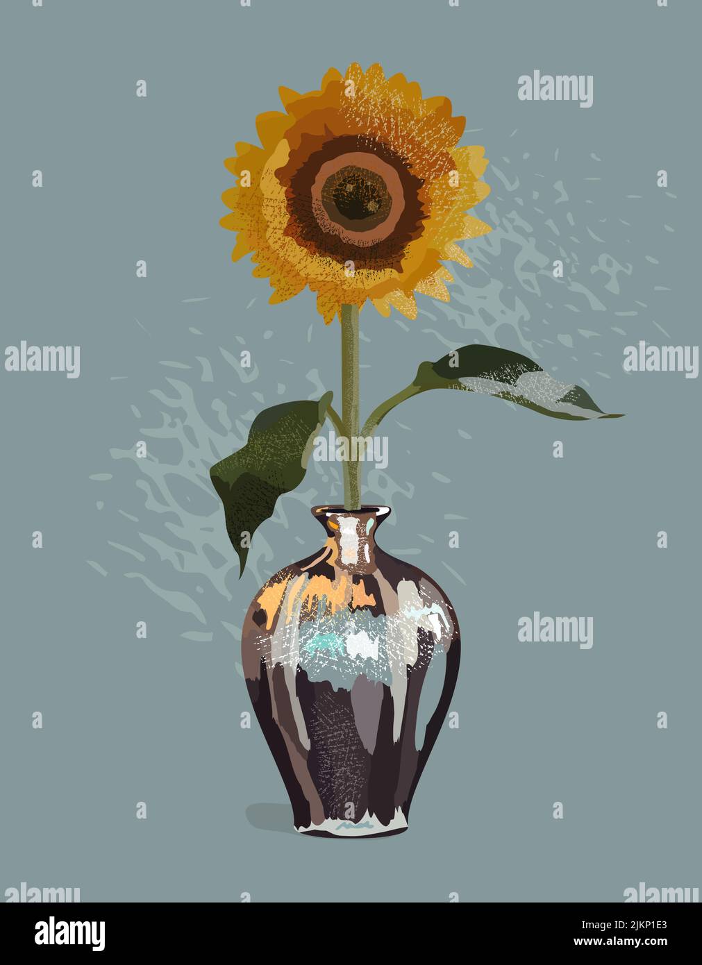 Sunflower leaf closeup Stock Vector Images - Alamy