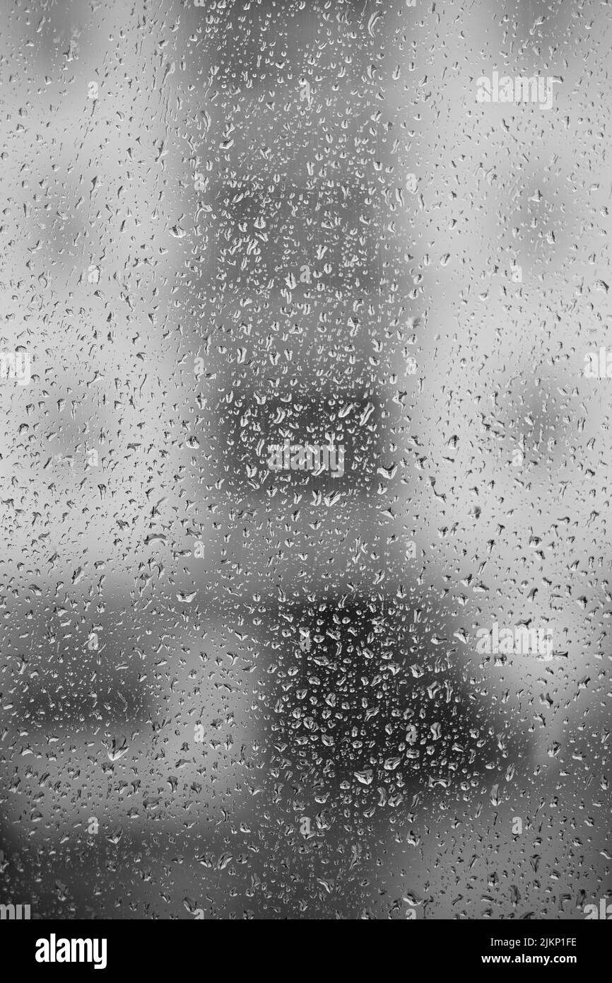 Raining rain drops on window Black and White Stock Photos & Images - Alamy