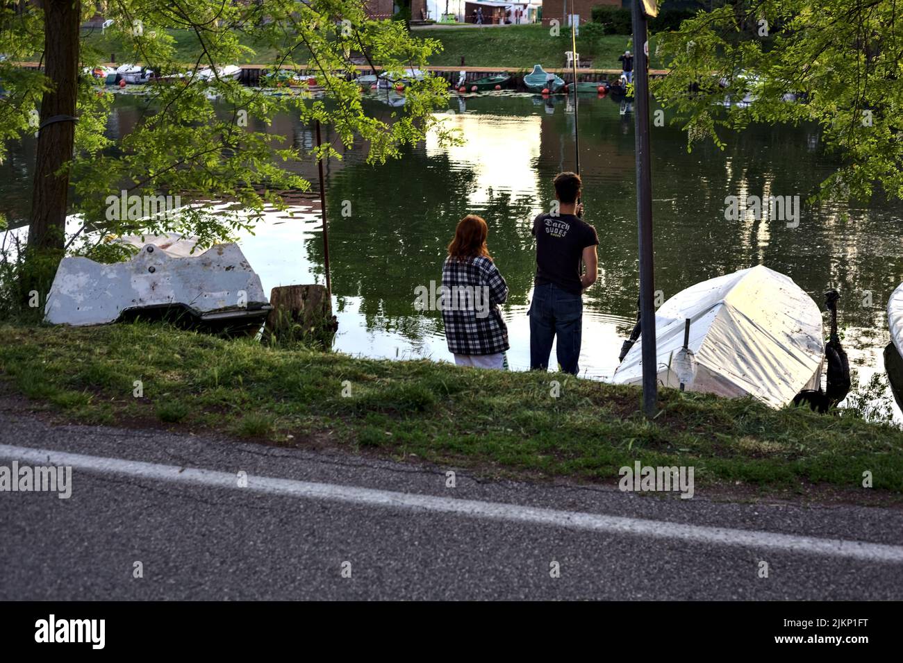 Romantic couple fishing hi-res stock photography and images - Alamy