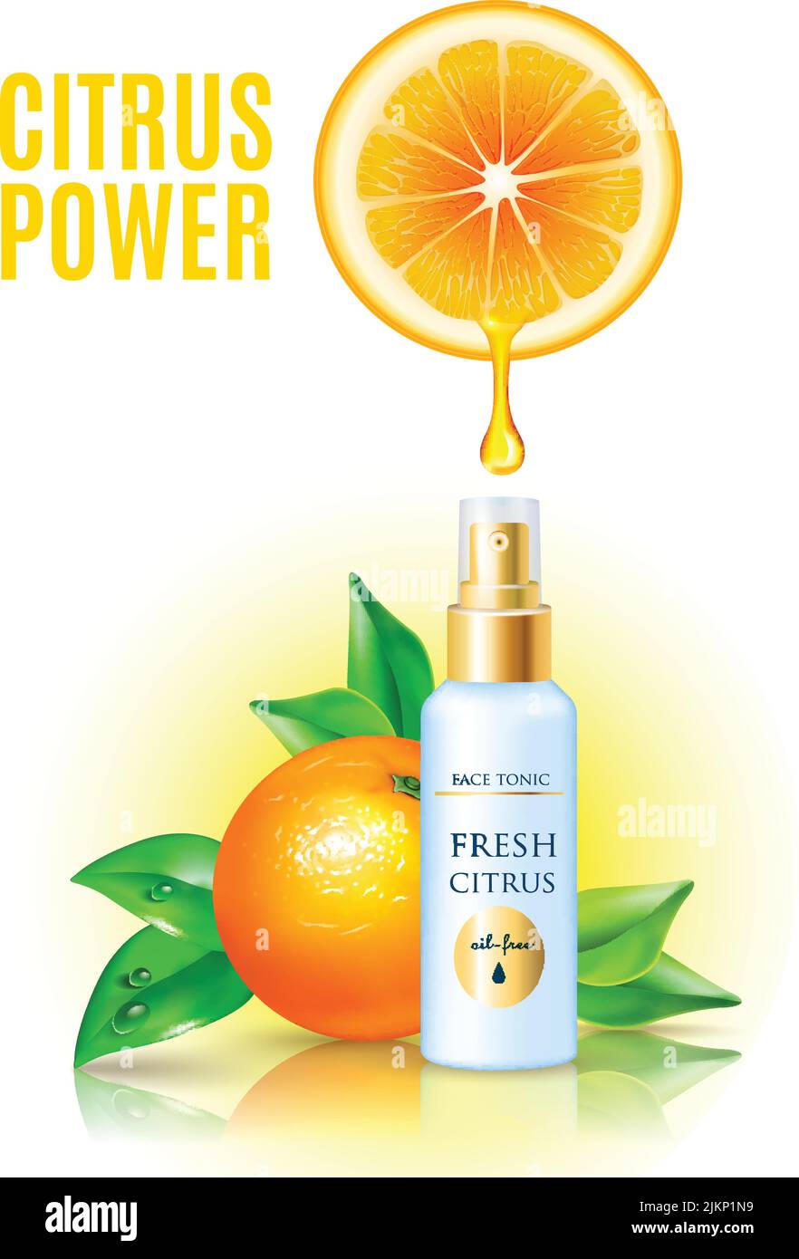 Citrus power cosmetic skin care products with natural fresh orange ...