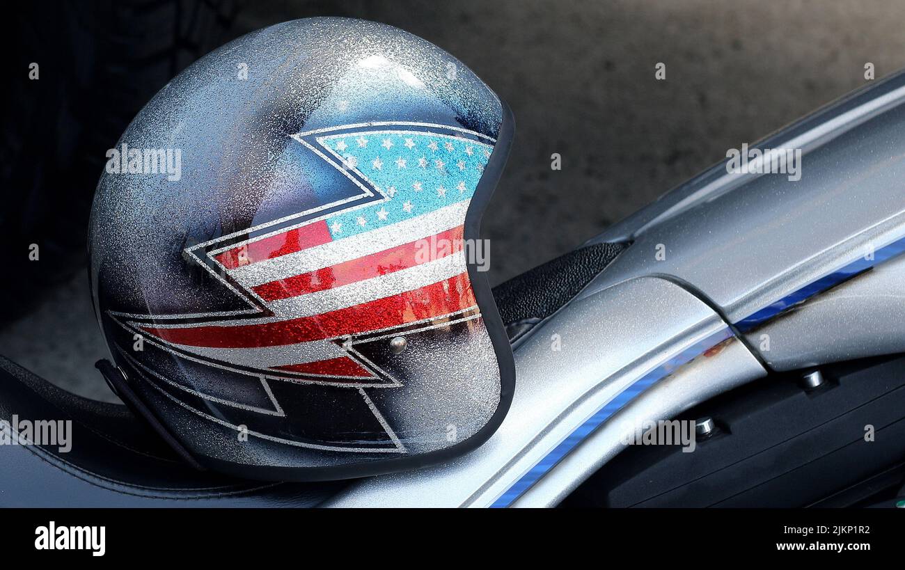 American flag on motorcycle helmet hi-res stock photography and images ...