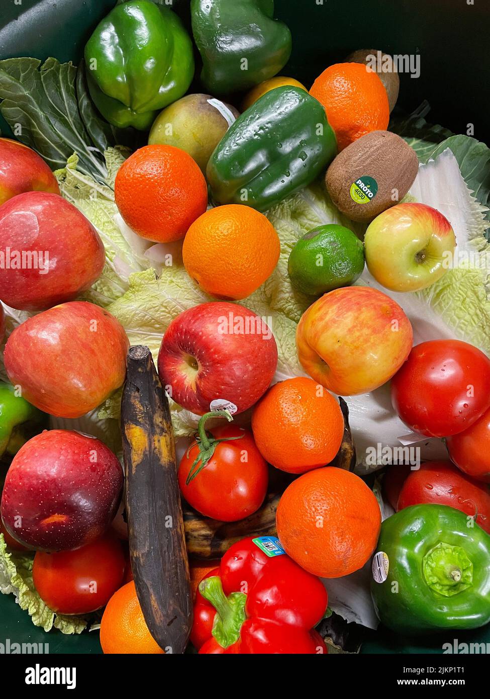 A vertical shot of a variety of fruits and vegetables Stock Photo - Alamy