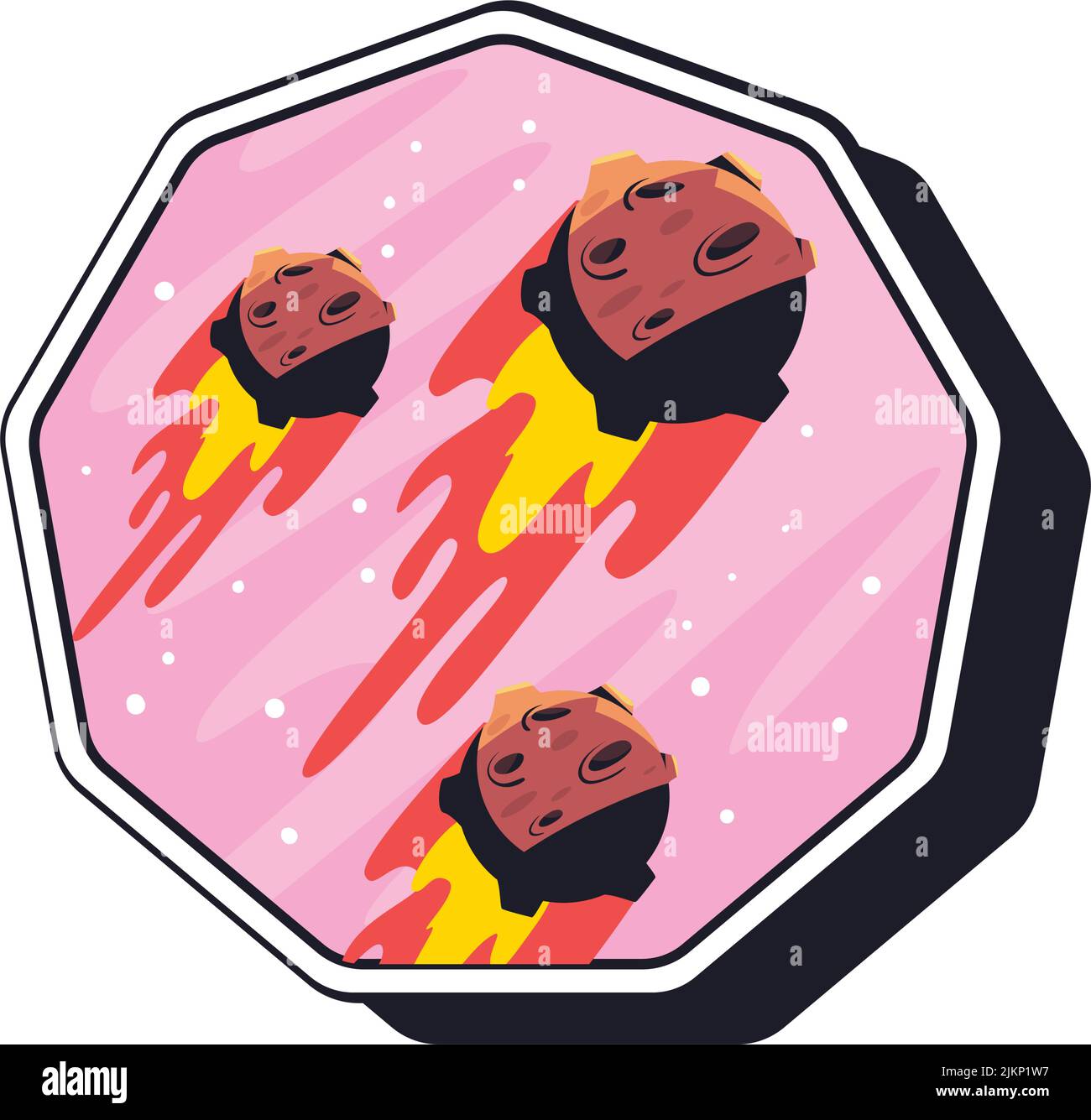flat asteroid badge Stock Vector Image & Art - Alamy