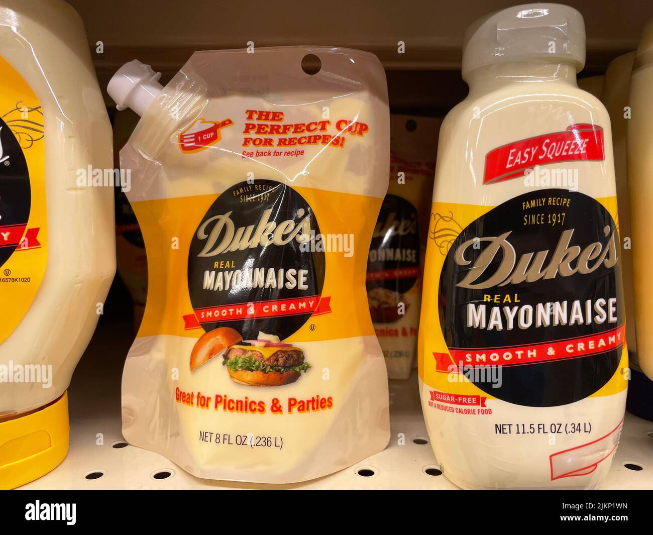 A retail grocery store shelf with Duke's mayonnaise Stock Photo - Alamy